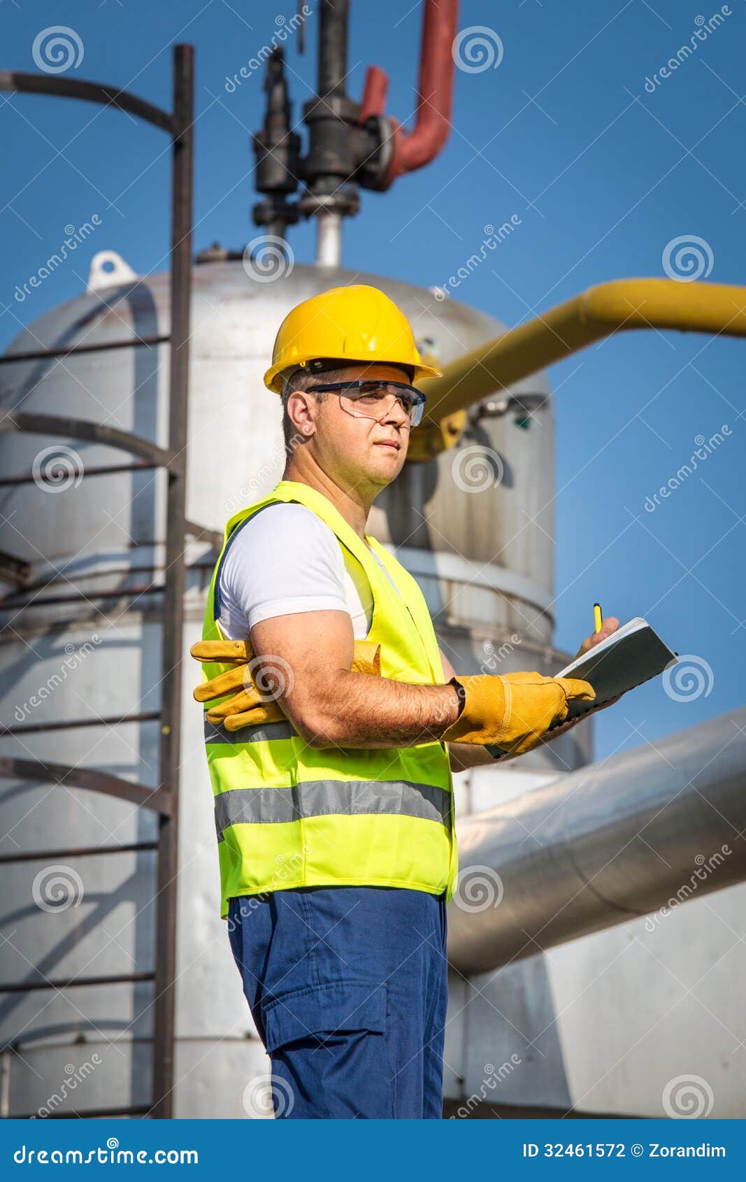 Oil and Gas Production Operator Stock Photo - Image of coveralls ...