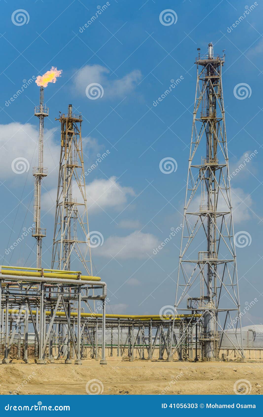 Oil and Gas Refinery Flare stock image. Image of factory - 41056303