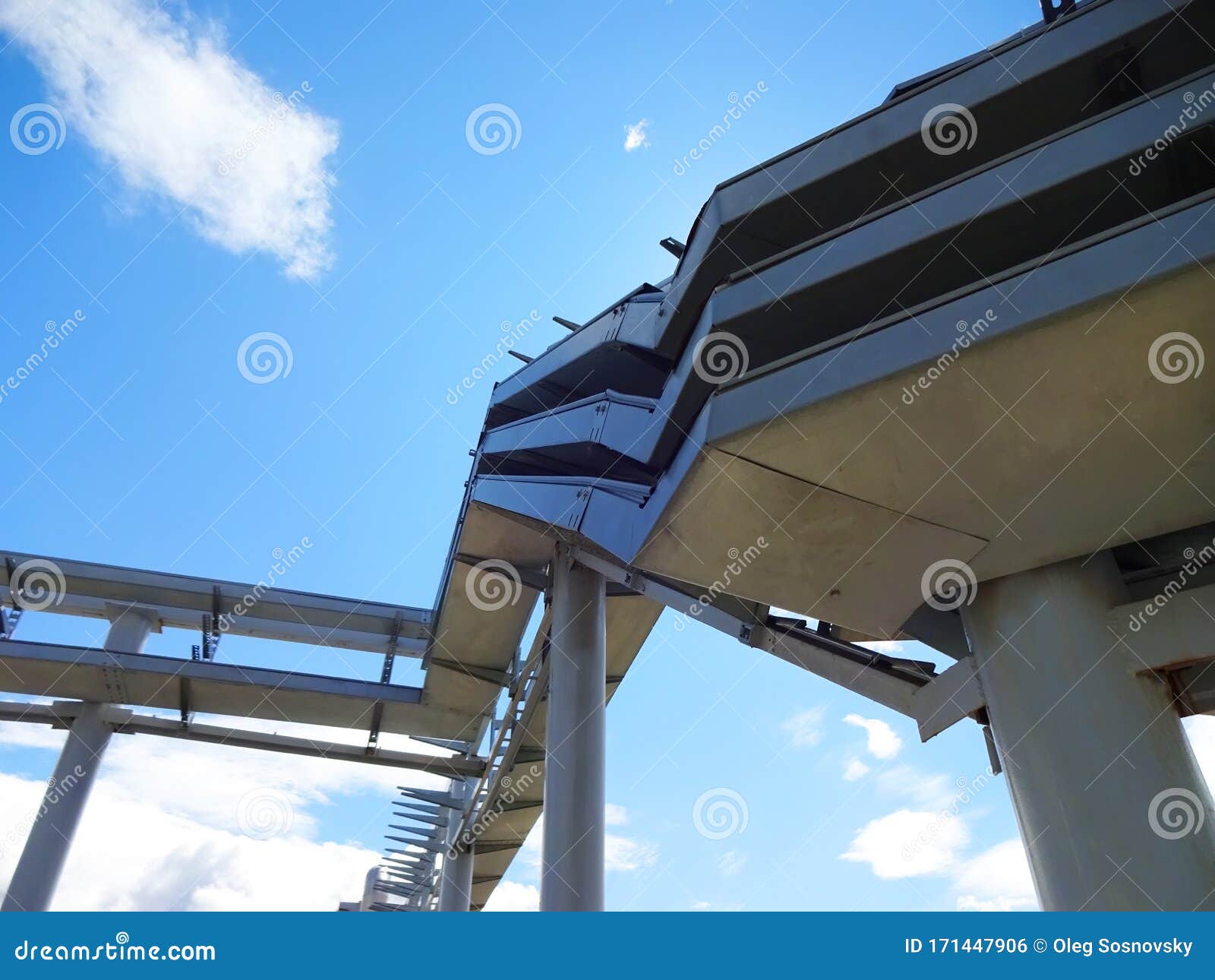 Oil and Gas Refinery with Pipelines, Cable Lines Stock Photo - Image of ...