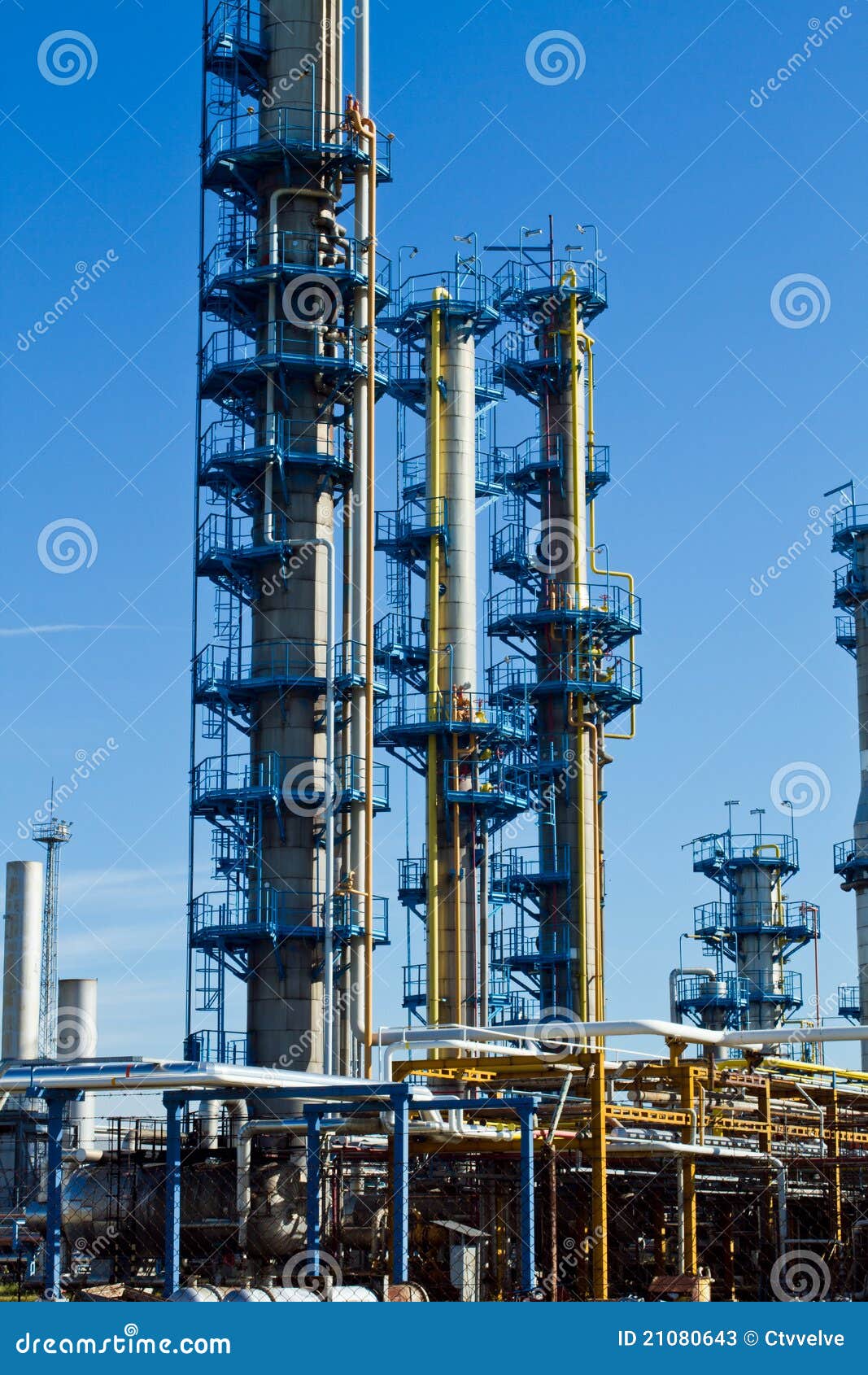 Oil and Gas Refinery Towers Stock Image - Image of environment ...
