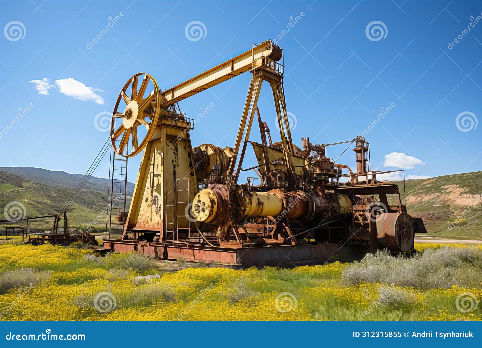 Oil and Gas Rocking Machine in Action. Stock Image - Image of rising ...