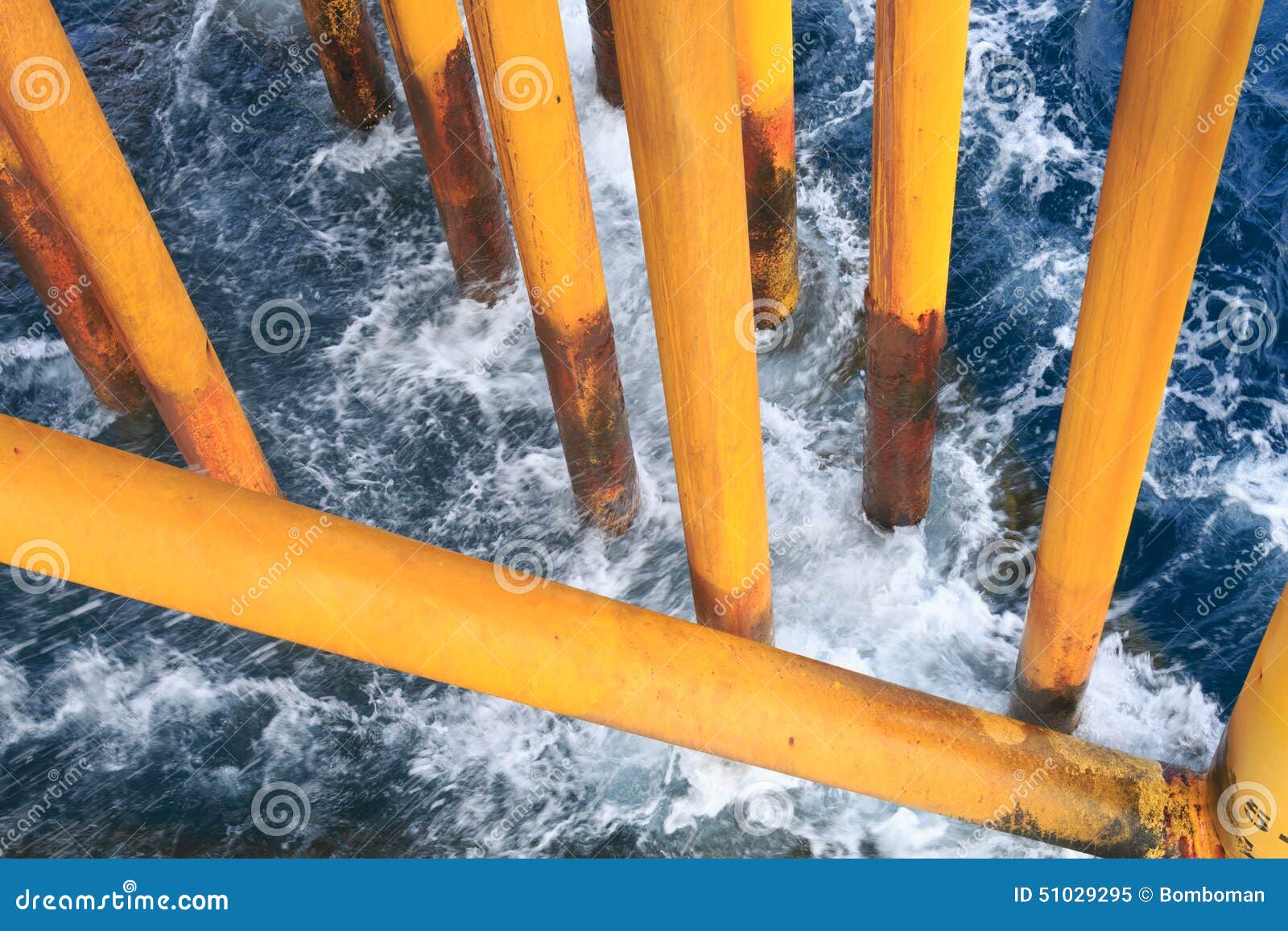 Oil and Gas Surface Casing at Offshore Platform Stock Image - Image of ...