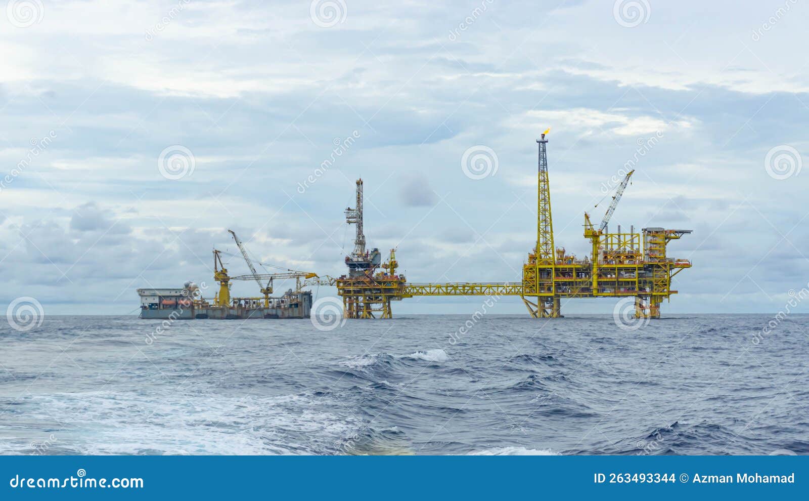 Oil and Gas Tender Platform during Drilling. Editorial Stock Image ...