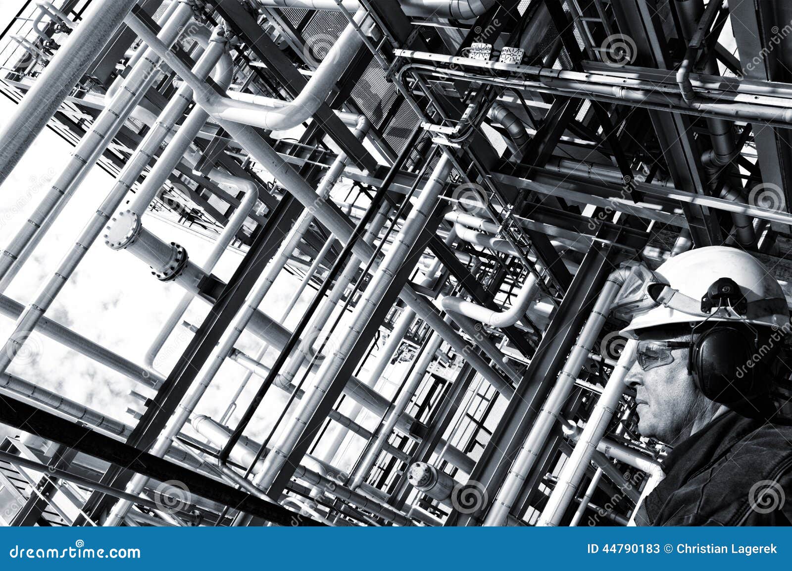 Oil and Gas Worker in Profile Stock Image - Image of petrochemical ...