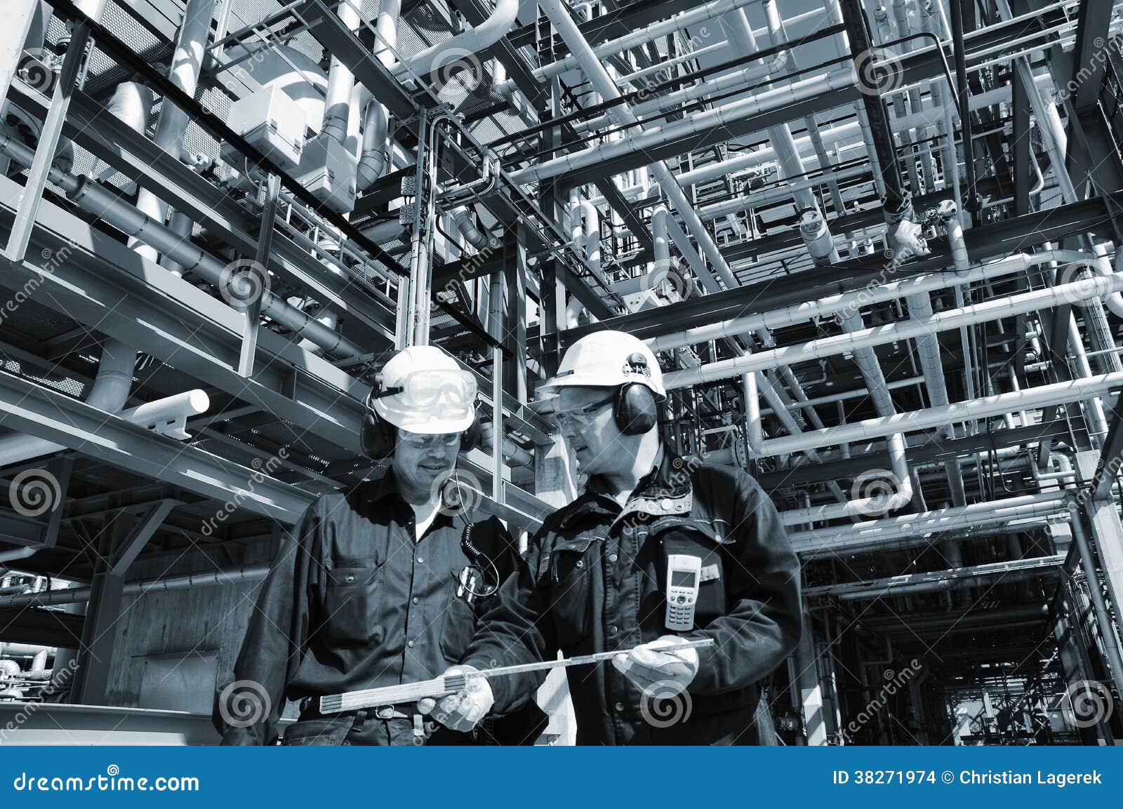 Oil and Gas Workers Inside Industry Stock Photo - Image of distillery ...