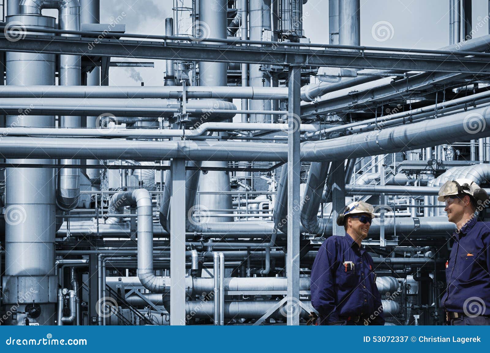 Oil and Gas Workers with Pipelines Stock Image - Image of energy ...