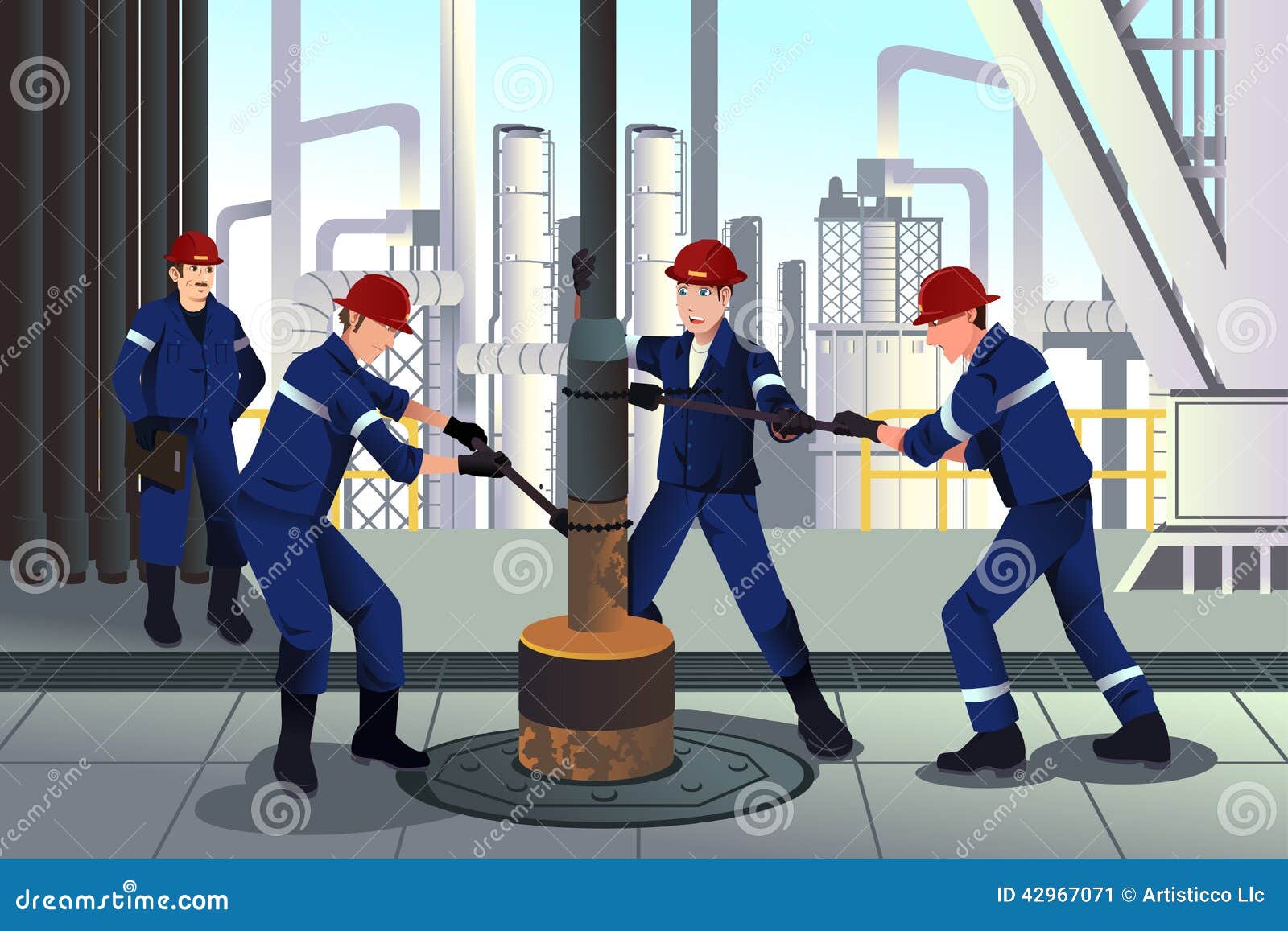 Oil and gas workers stock vector. Illustration of working - 42967071