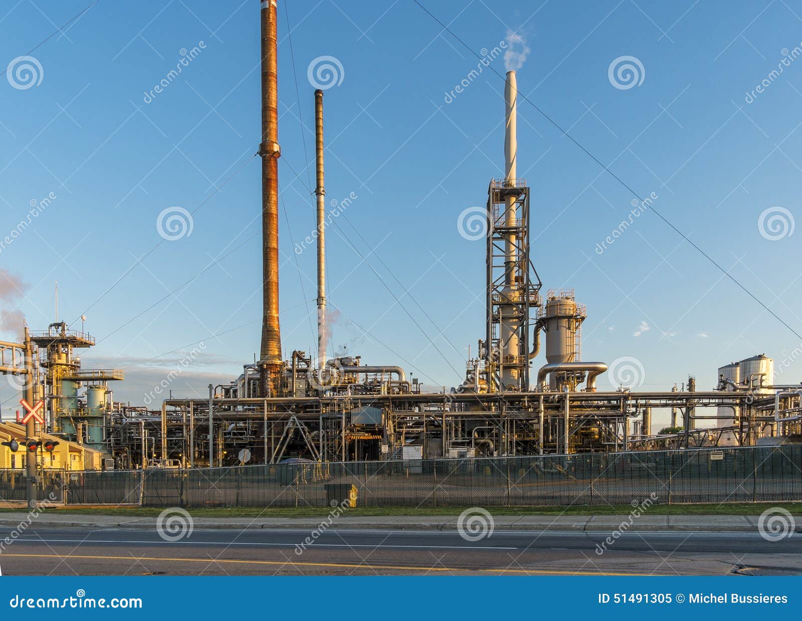Oil and Gaz Refinery at Sunset Stock Image - Image of generation ...