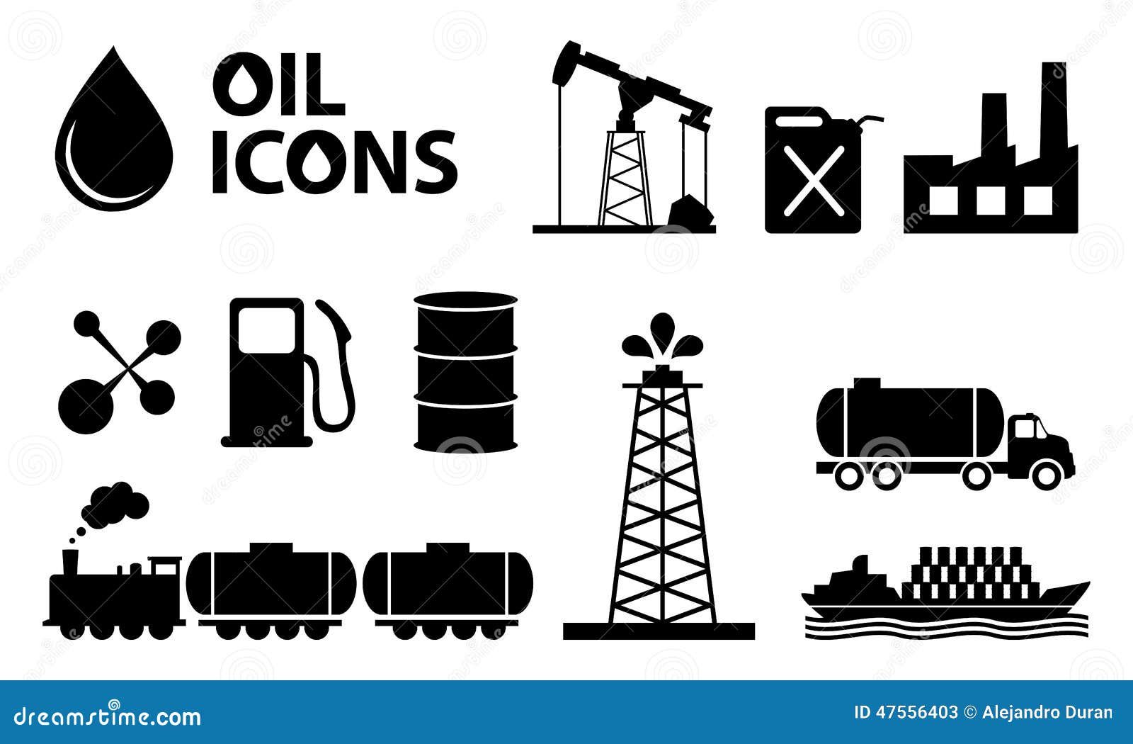 Oil icons stock vector. Illustration of factory, pump - 47556403