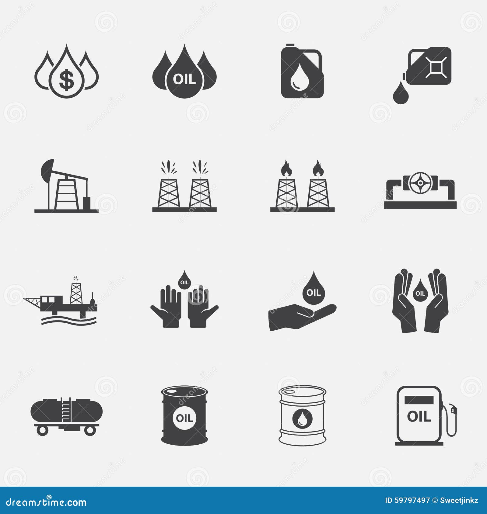 Oil icons set. stock vector. Illustration of internet - 59797497