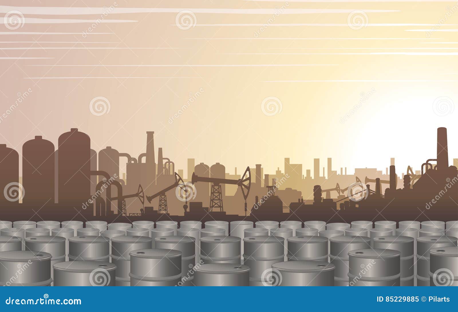 Oil Industry Backdrop. Vector Design Stock Vector - Illustration of ...