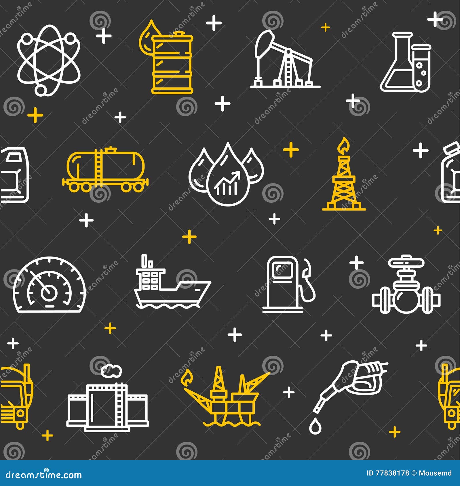 Oil Industry Background Pattern. Vector Stock Vector - Illustration of ...