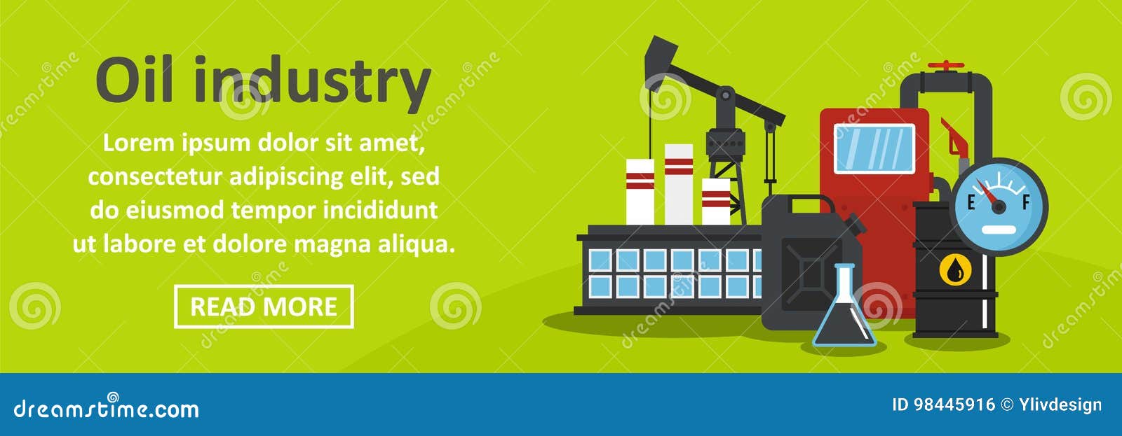 Oil Industry Banner Horizontal Concept Stock Vector - Illustration of ...