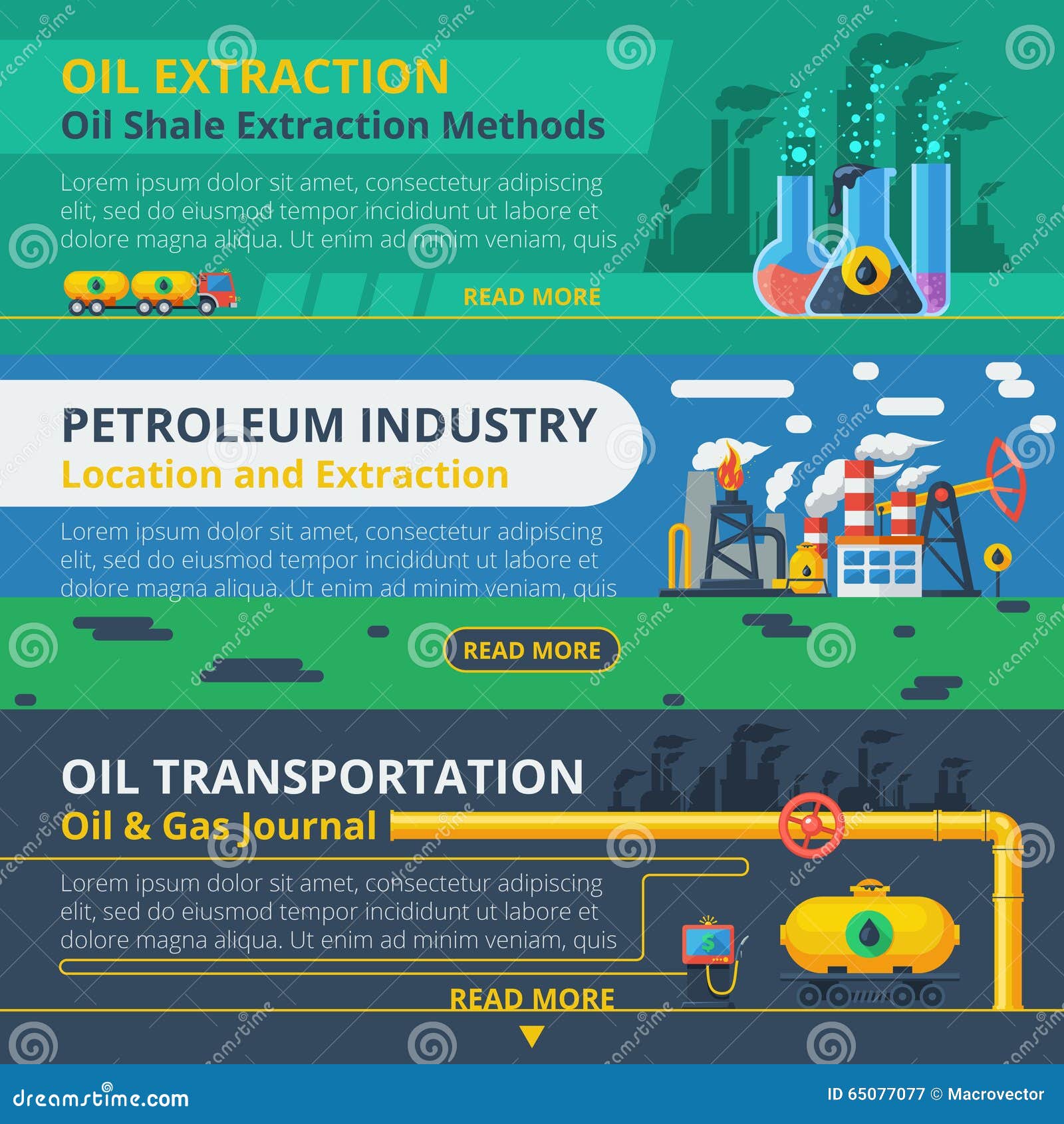 Oil industry banner set stock vector. Illustration of flat - 65077077