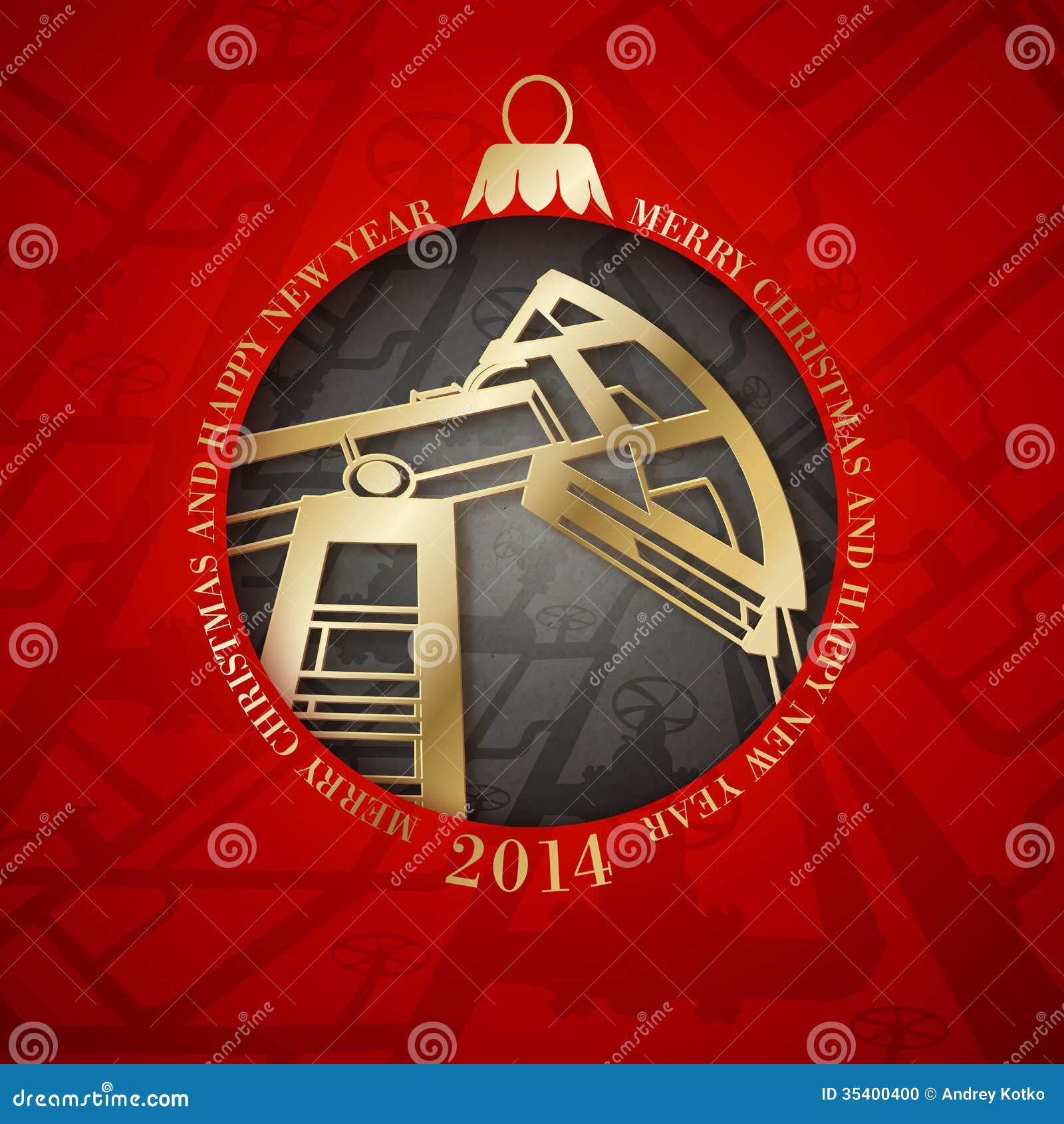 Oil Industry Christmas Design. Stock Vector - Illustration of gift ...