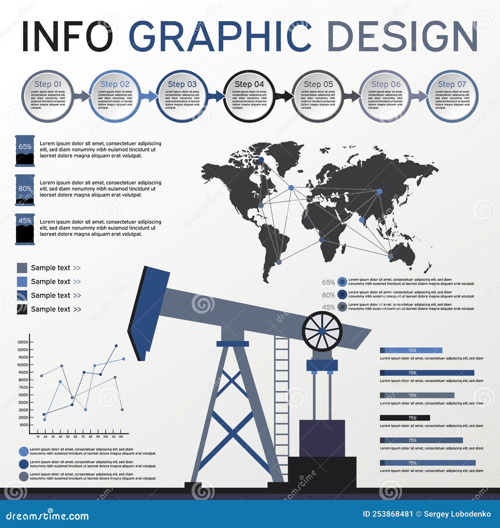 Oil Industry Elements. Info Graphics Set. Vector Elements Stock Vector ...