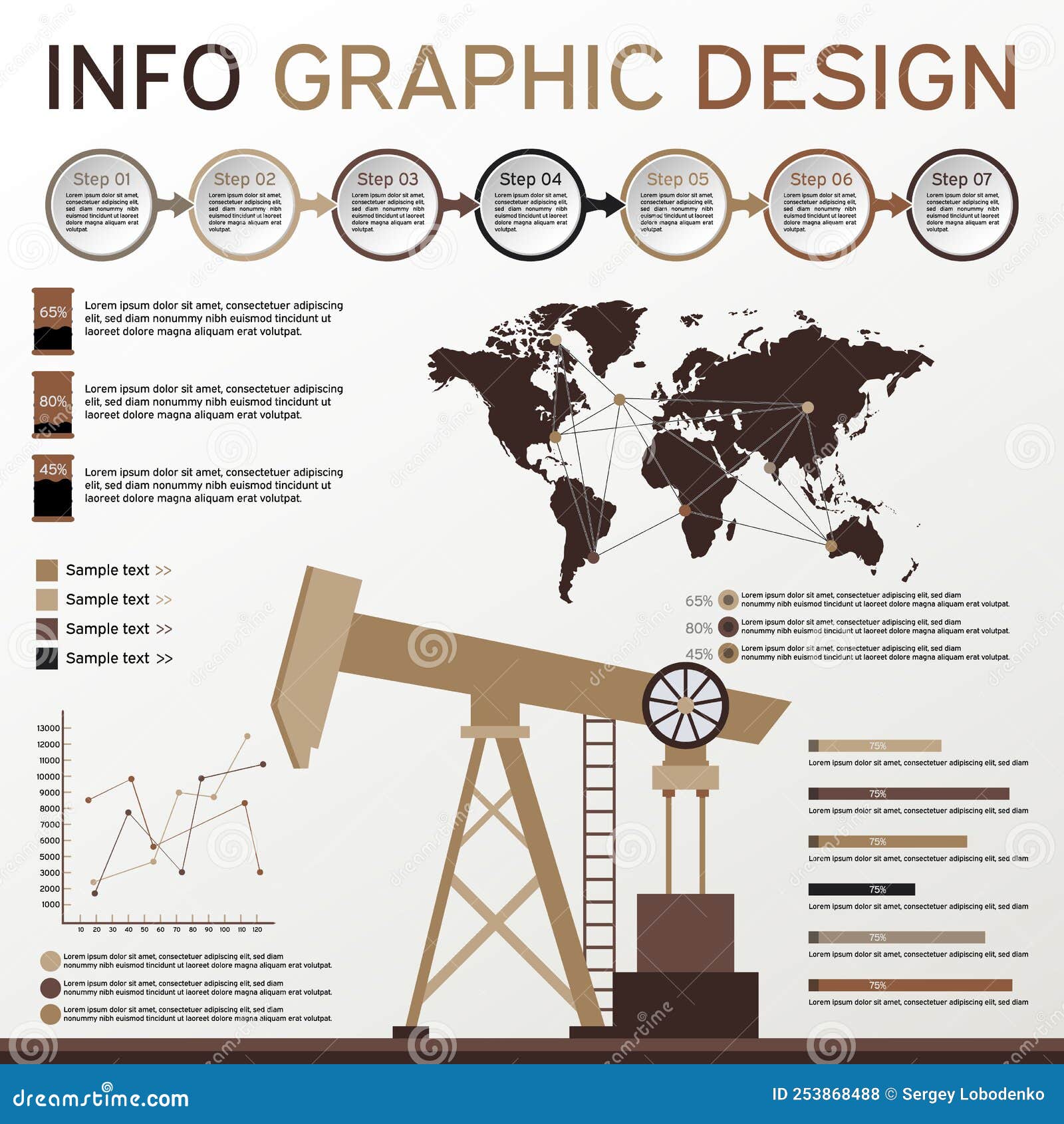 Oil Industry Elements. Info Graphics Set. Vector Elements Stock Vector ...