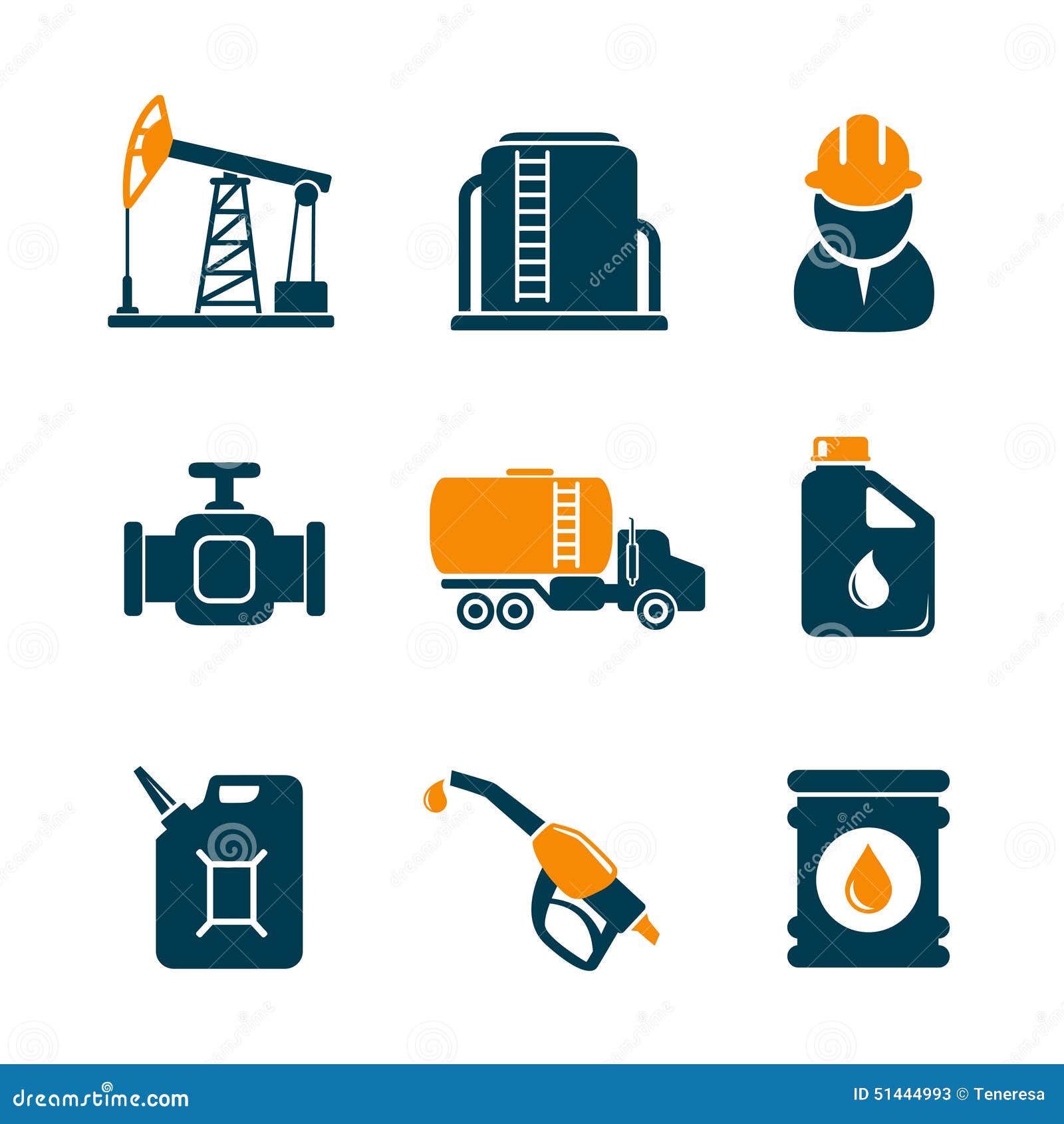 Oil Industry Gasoline Processing Icons Stock Vector - Illustration of ...