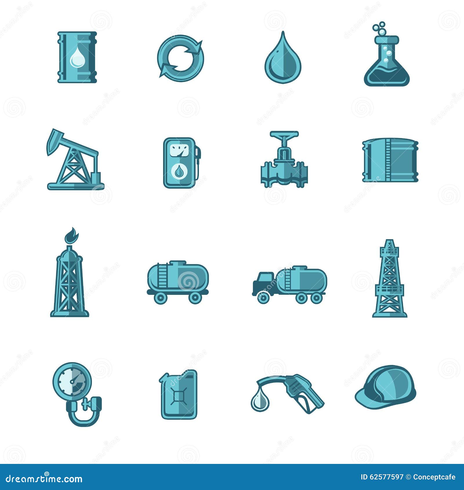 Oil Industry Icons Set stock vector. Illustration of measure - 62577597