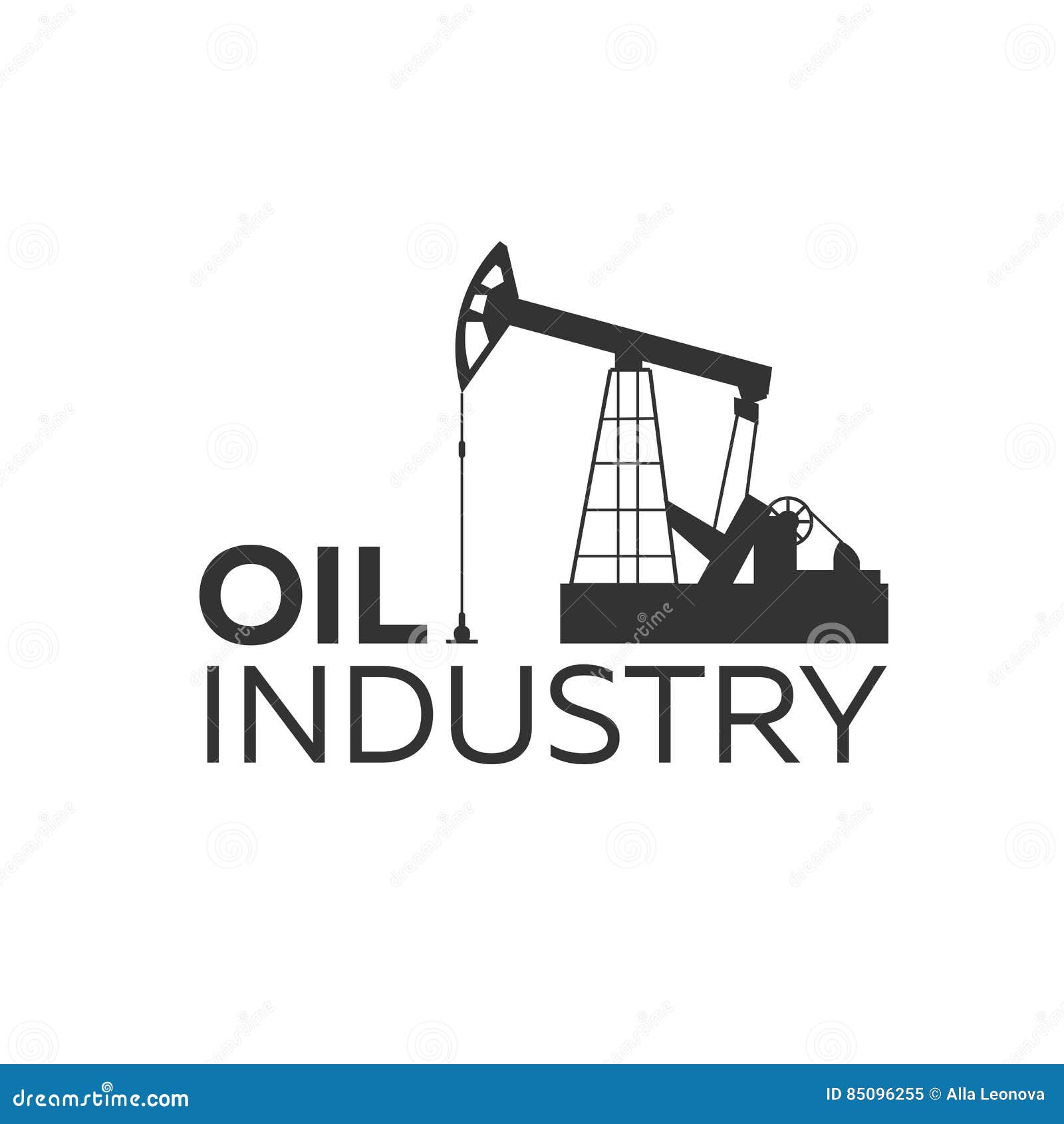Oil Industry Logo. Tower Oil Exploration Vector Flat Illustration ...