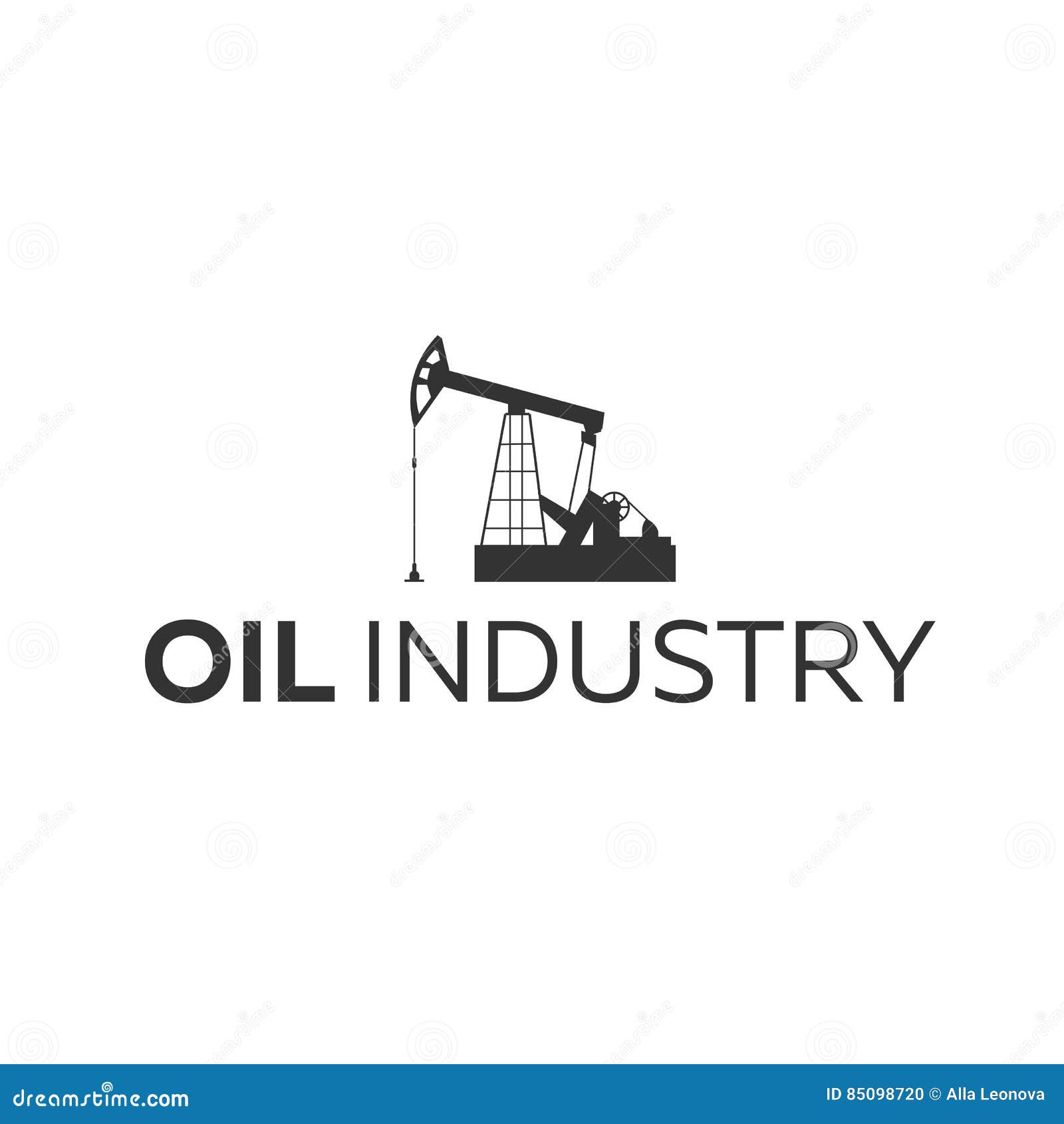 Oil Industry Logo. Tower Oil Exploration Vector Flat Illustration ...
