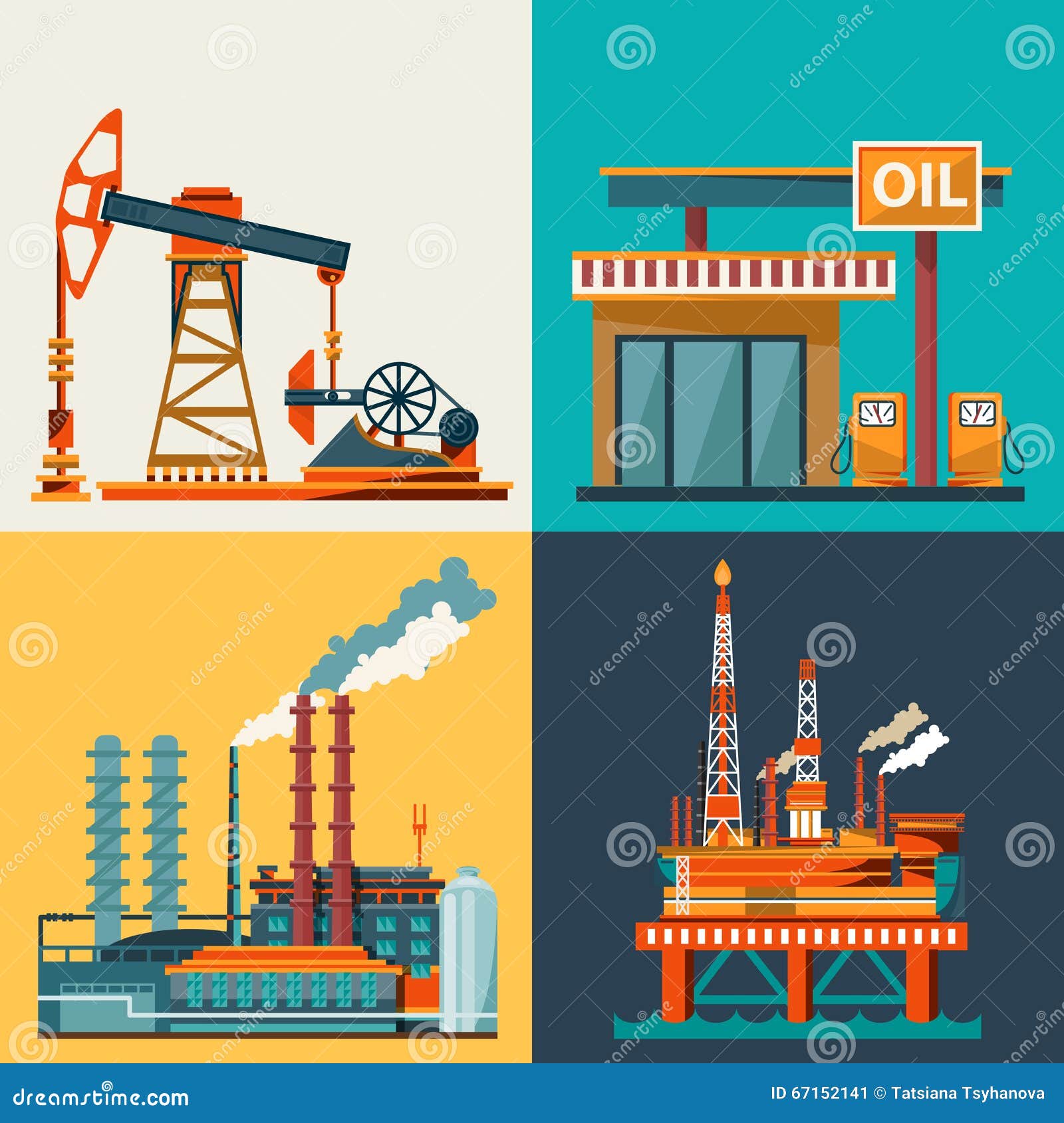 Oil industry poster stock vector. Illustration of infographics - 67152141