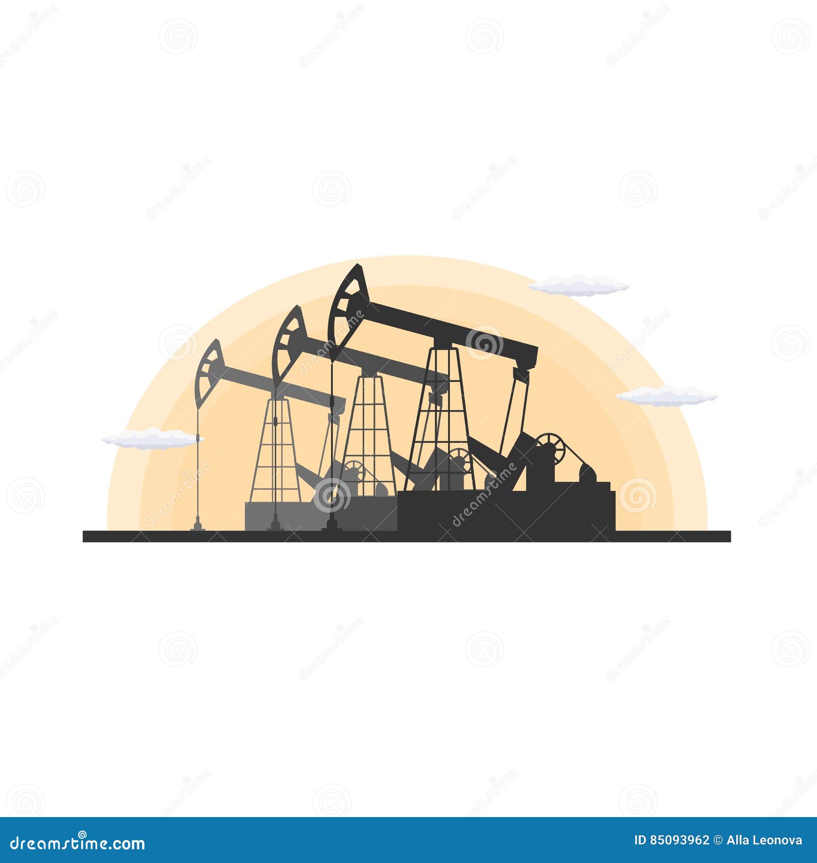 Oil Industry. Tower Oil Exploration Vector Flat Illustration. Stock ...