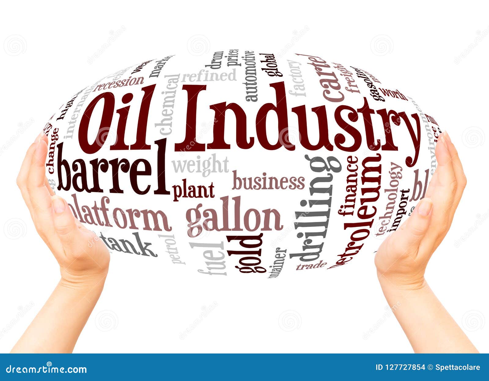 Oil Industry Word Cloud Hand Sphere Concept Stock Illustration ...