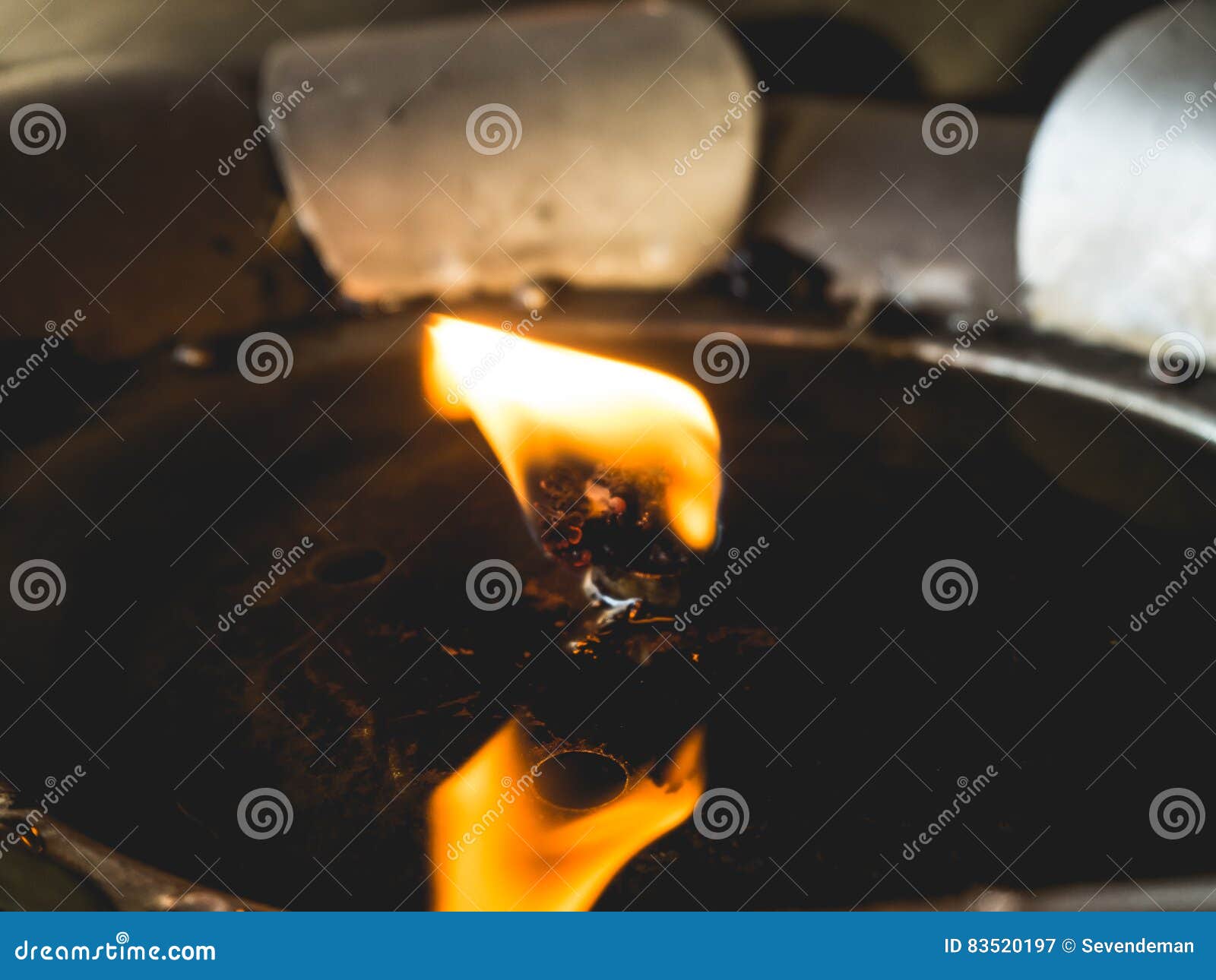 Oil lamp fire in temple. stock image. Image of traditional - 83520197