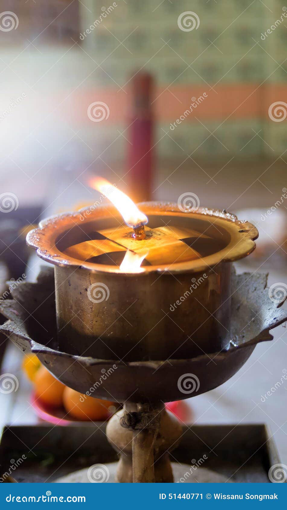 Oil lamp in the temple stock image. Image of calm, lamp - 51440771