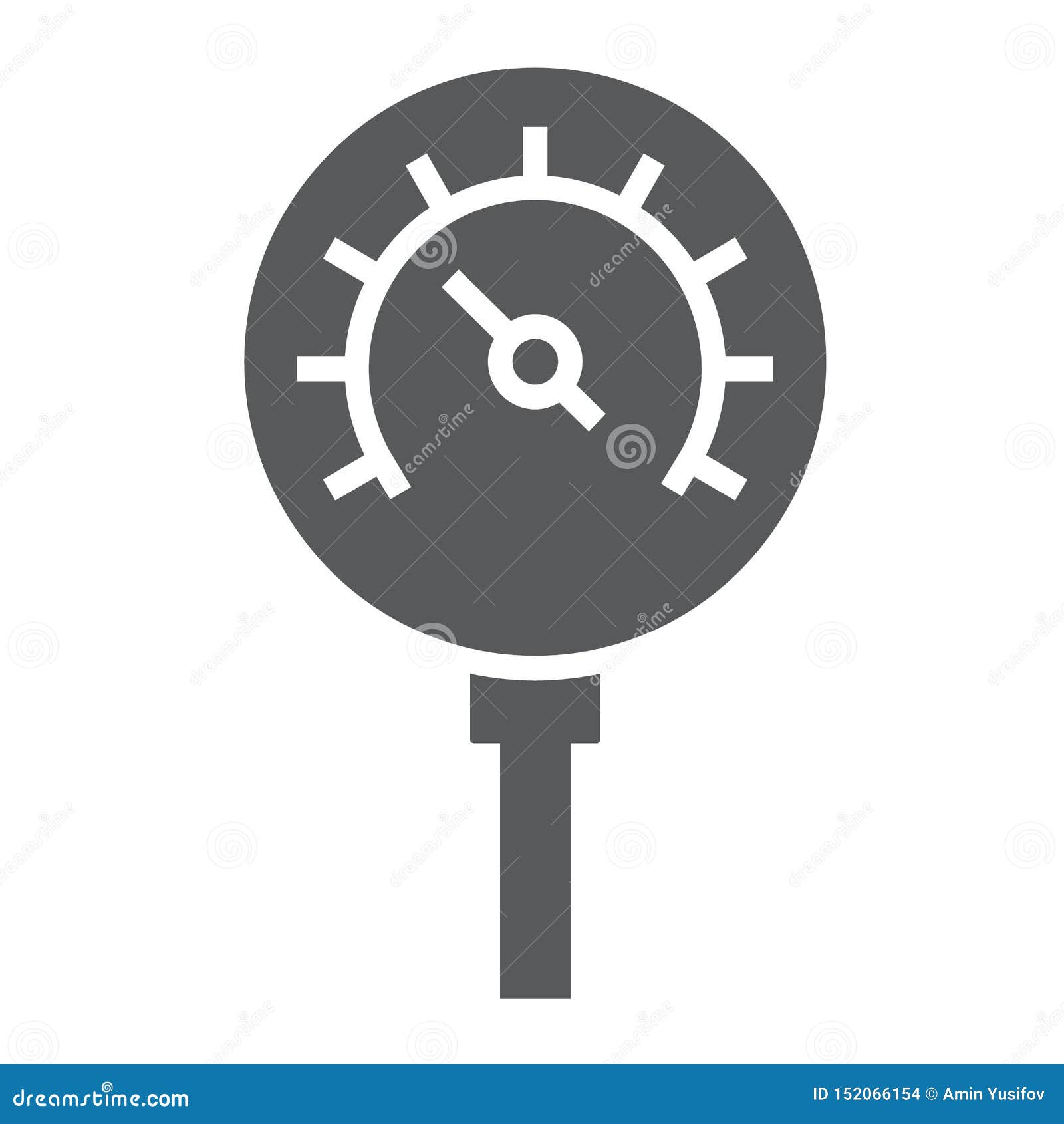 Oil Manometer Glyph Icon, Control and Meter, Pressure Gage Sign, Vector ...