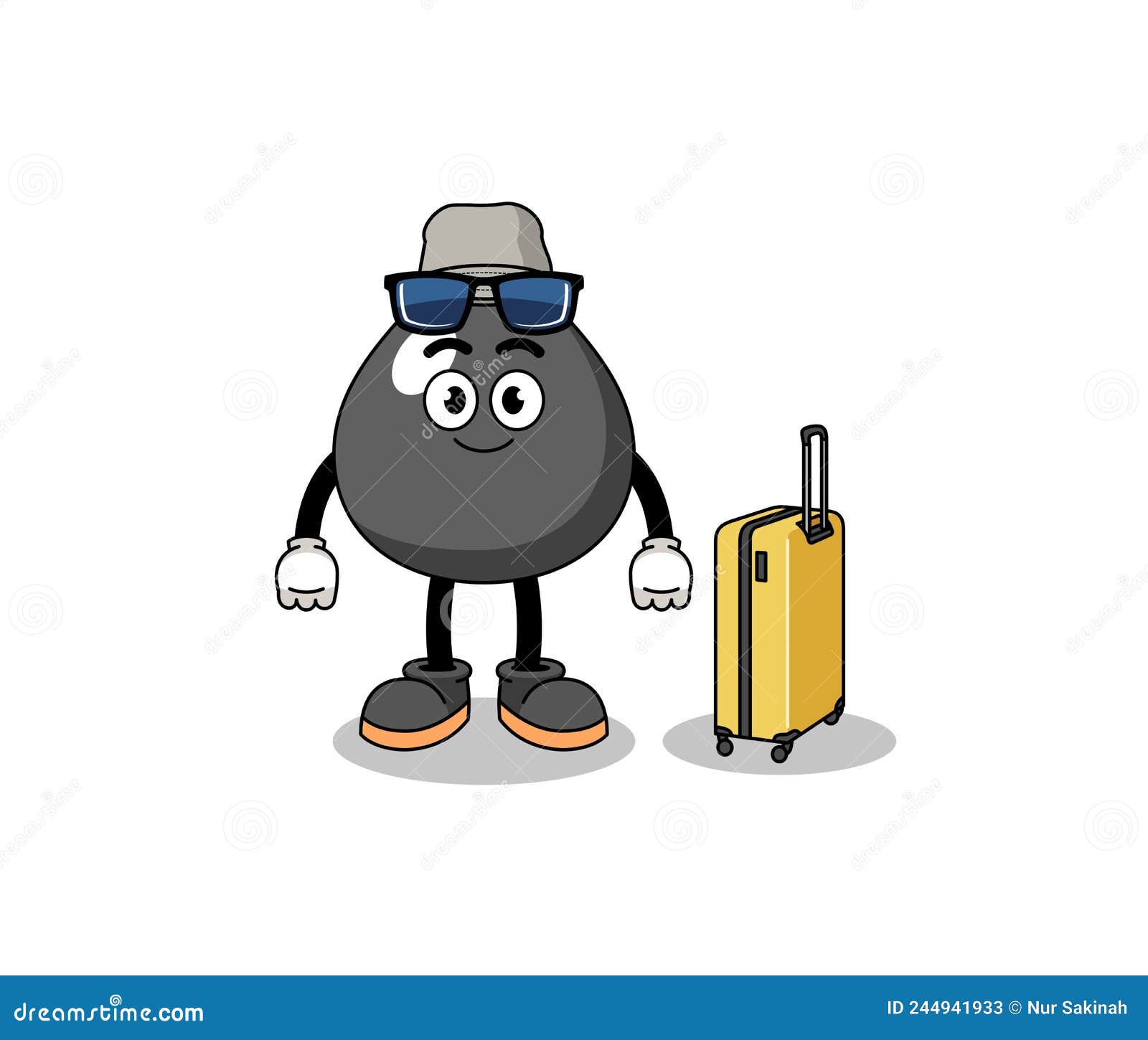 Oil mascot doing vacation stock vector. Illustration of cartoon - 244941933