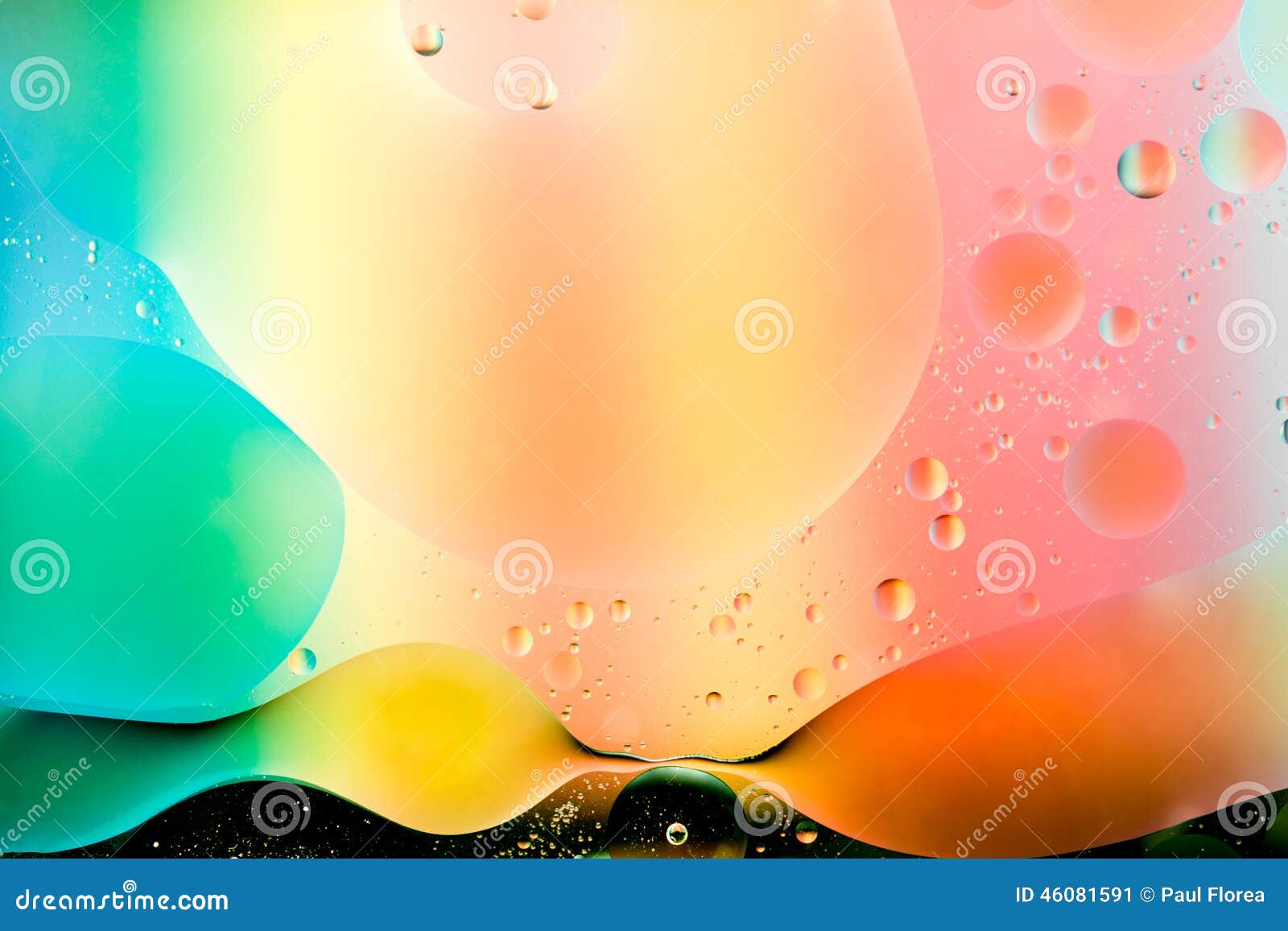 Oil Mixed with Water on Colorful Background Stock Image - Image of aqua ...