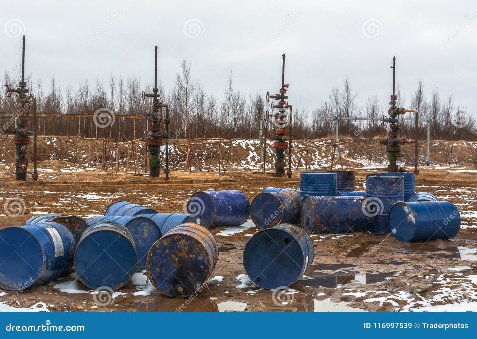 The Oil is Over. There is Nothing To Fill Barrels. Stock Image - Image ...
