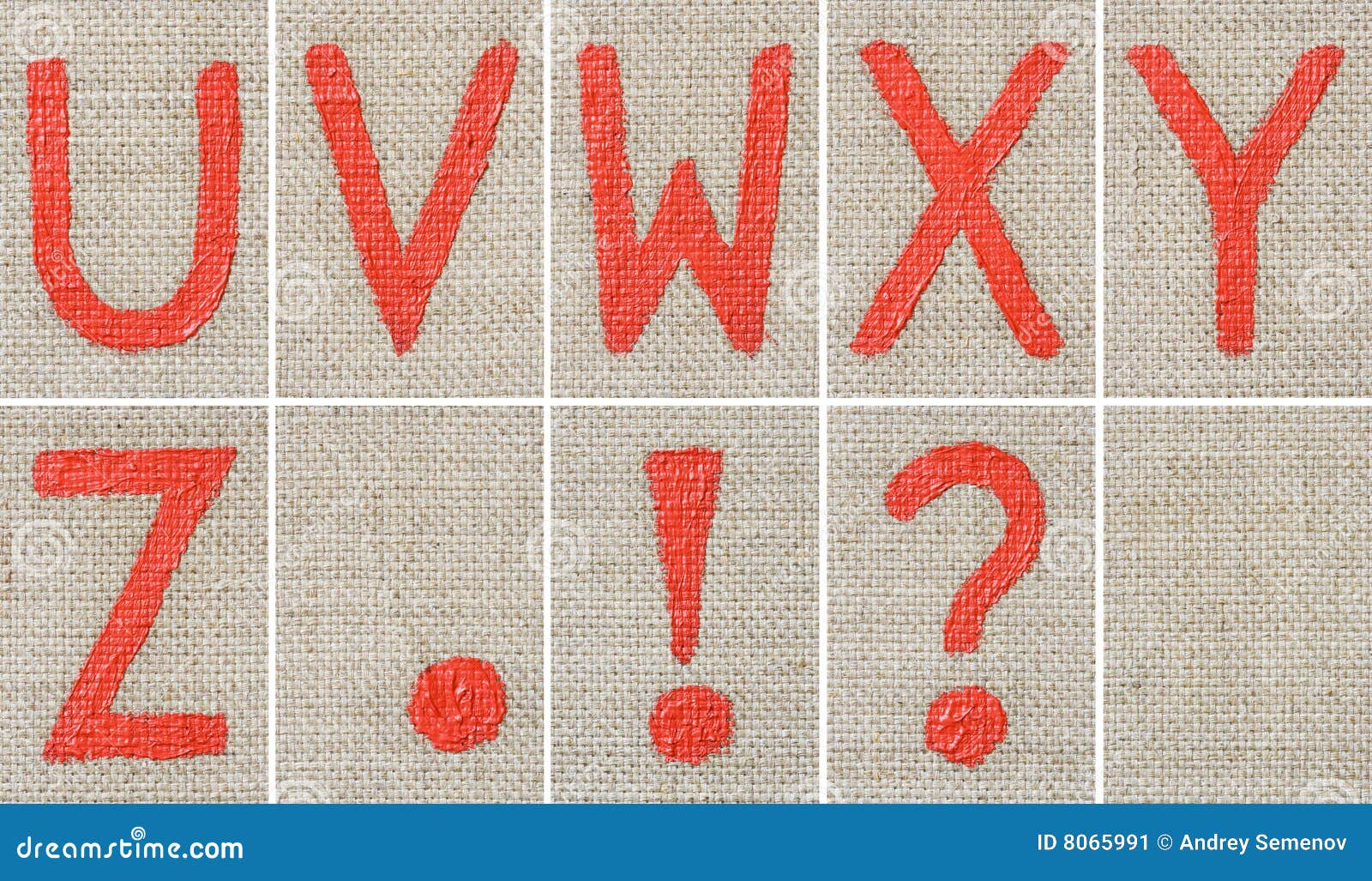 Oil Paint Alphabet On The Canvas Picture. Image: 8065991