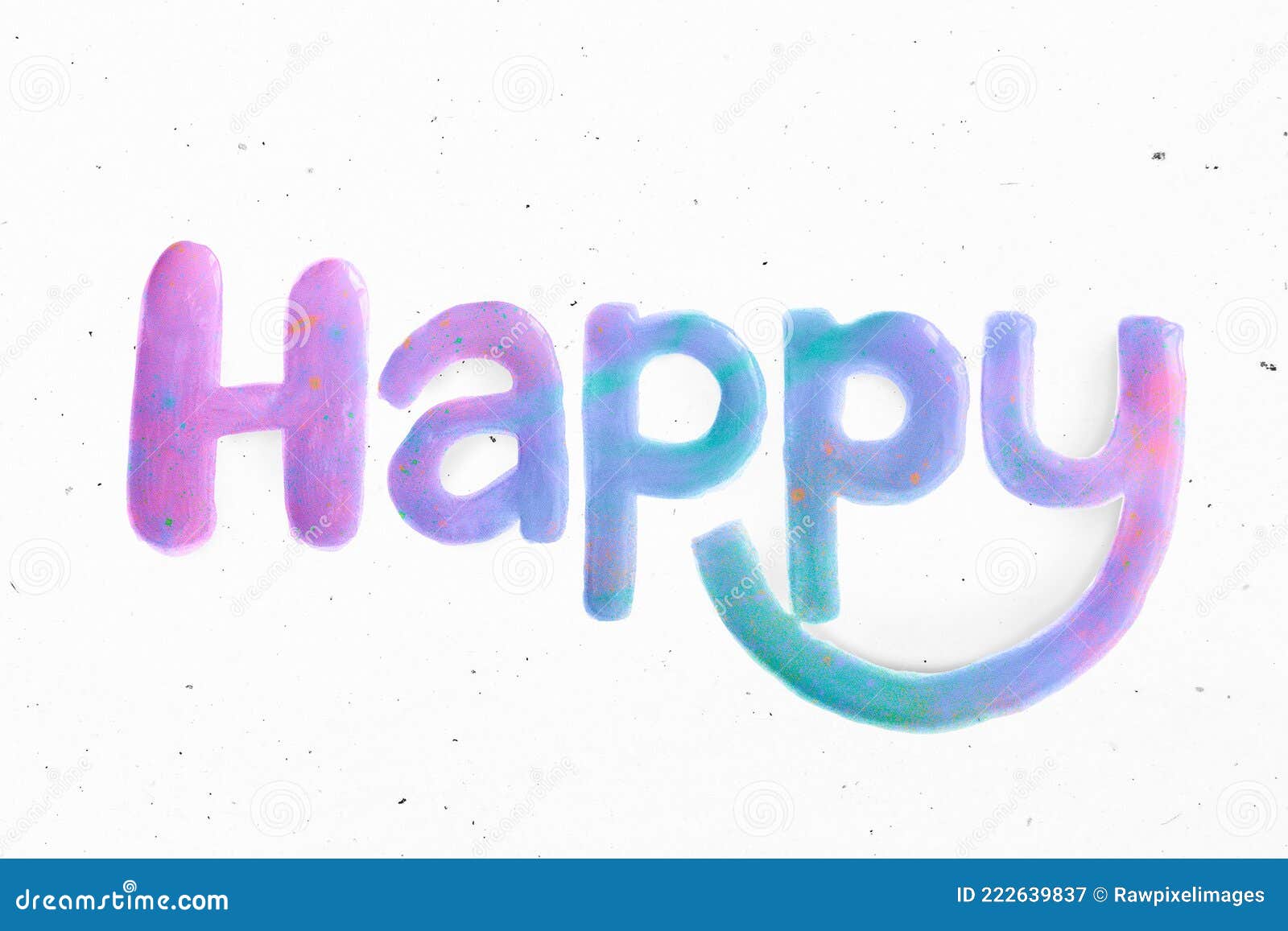Oil Paint Happy Text Typography Script Font Stock Illustration ...