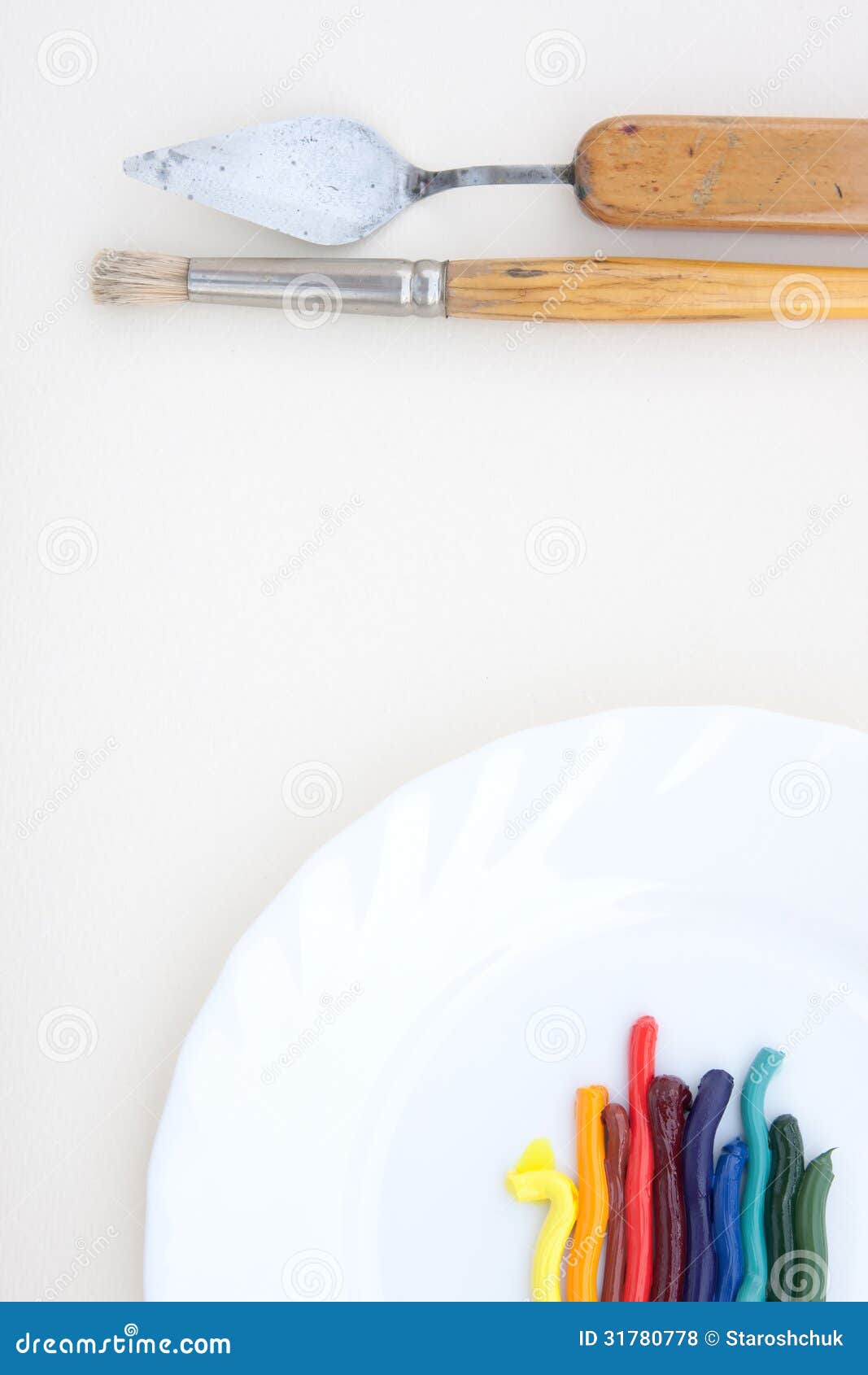 Oil Paint with Painting Instruments Stock Photo - Image of painting ...