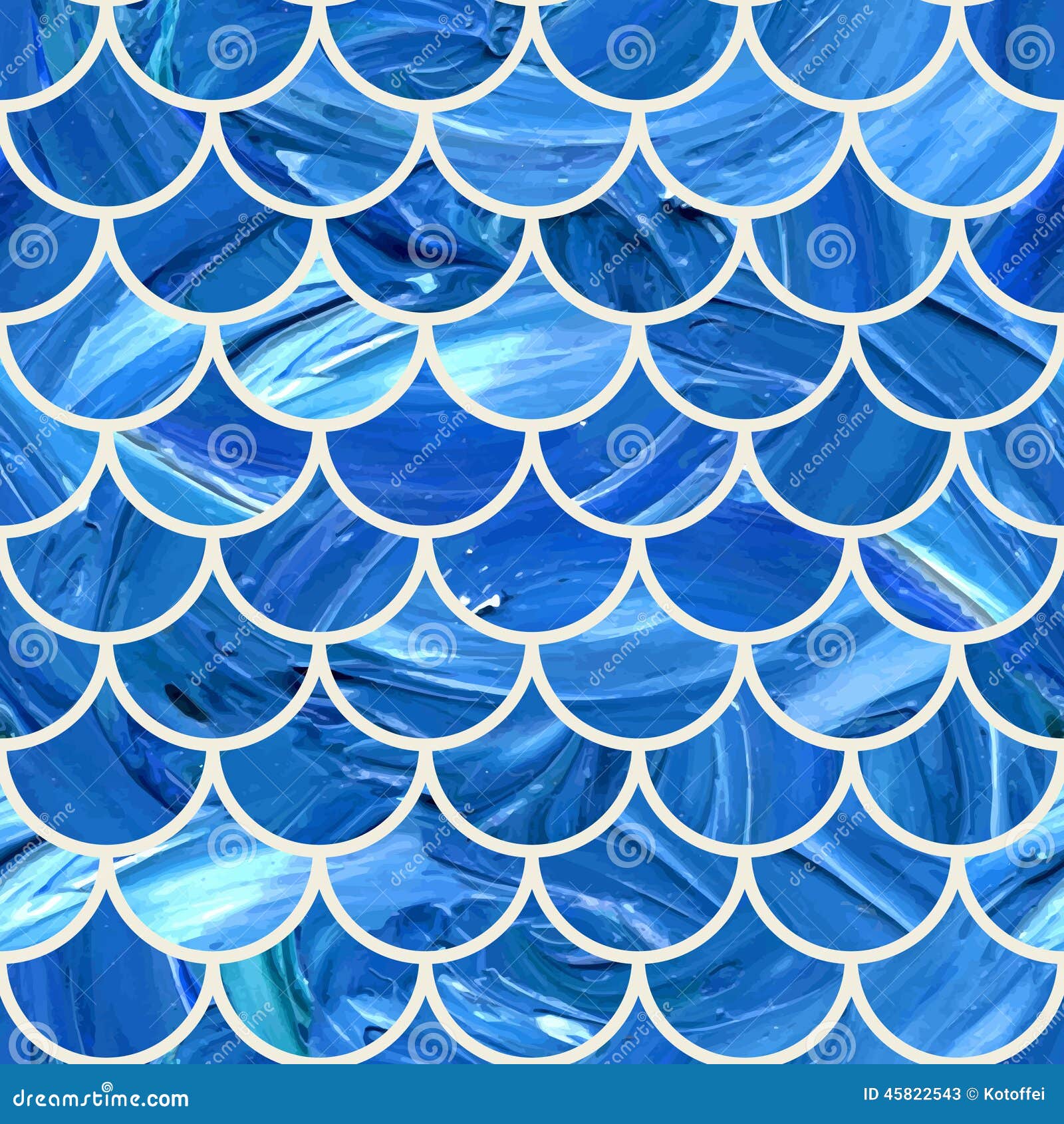 Oil Painted Seamless Pattern. Scallop Background. Stock Vector ...