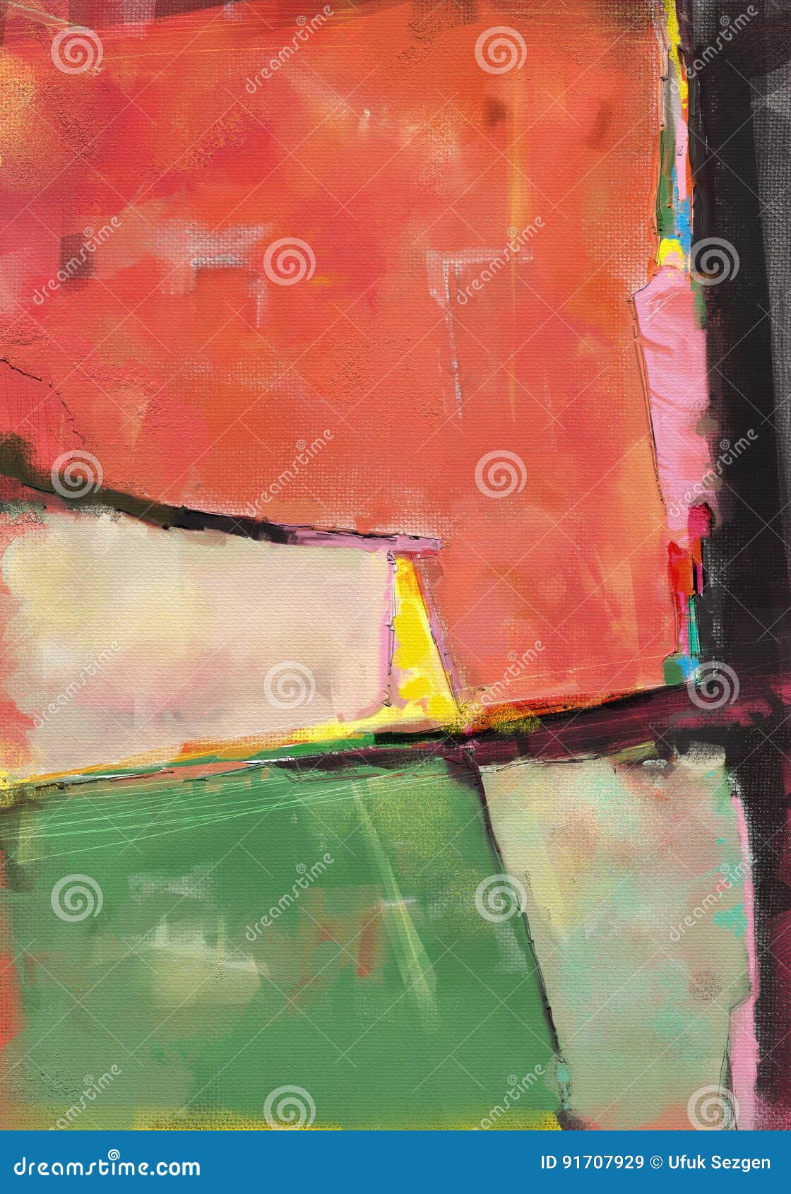 Abstract Expressionist Style Oil Painting Artwork On Canvas Royalty ...