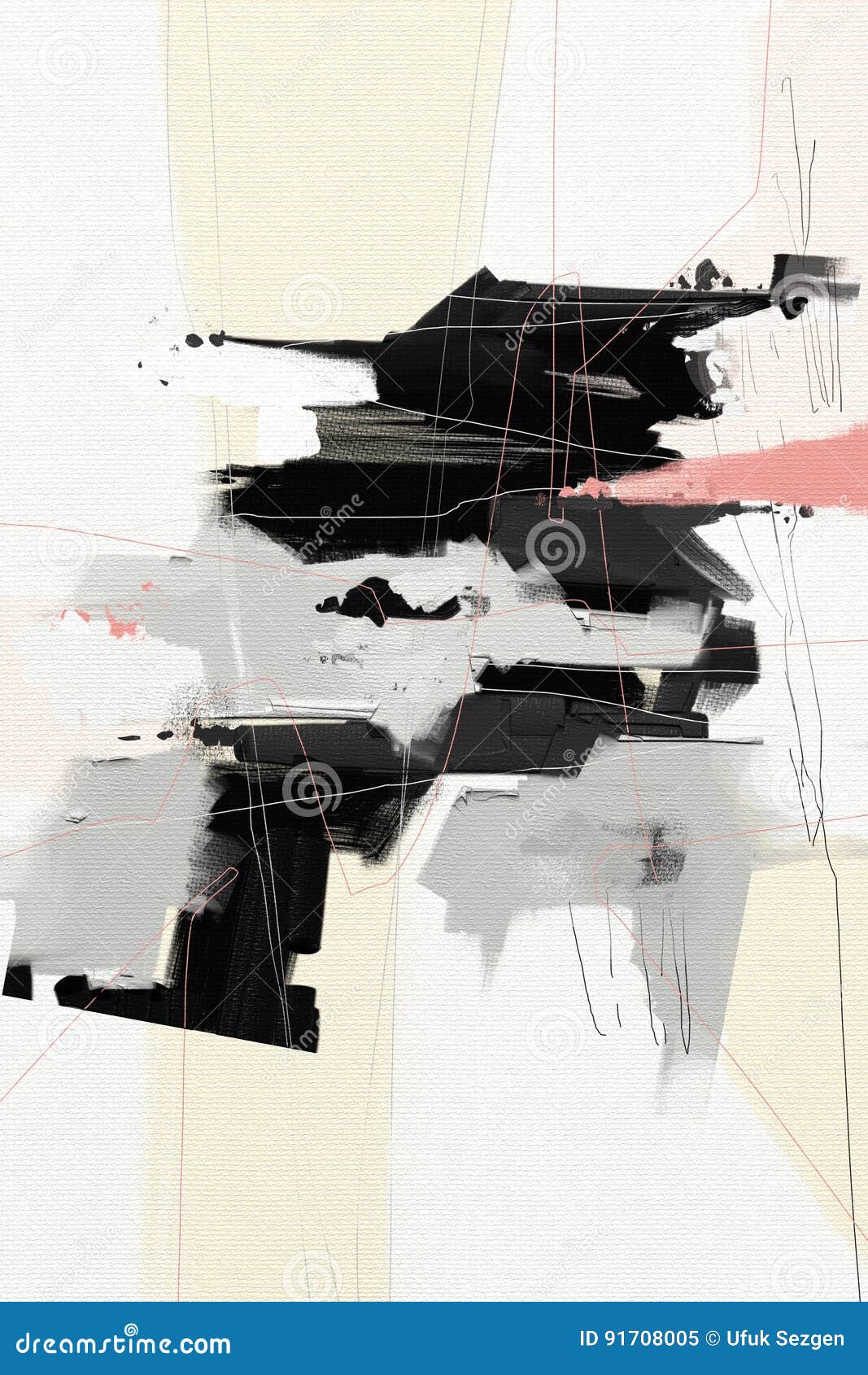 Oil Painting Abstract Style Artwork on Canvas Stock Illustration ...