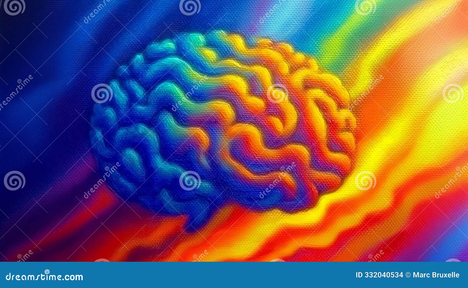 Oil Painting of a Brain, with Psychedelics Forms and Colors Stock ...