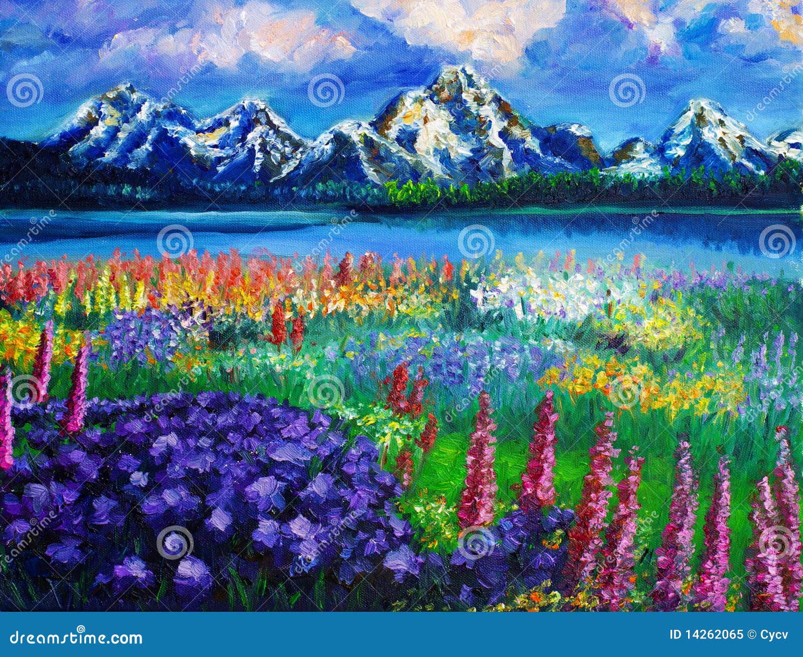 Oil-Painting - Landscape stock illustration. Illustration of artistic ...