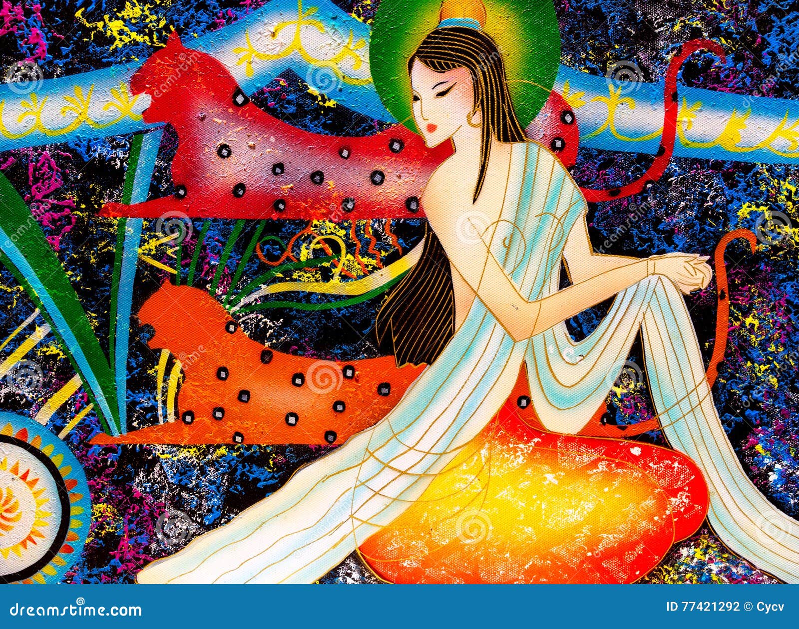 Oil Painting - Myth stock illustration. Illustration of paper - 77421292