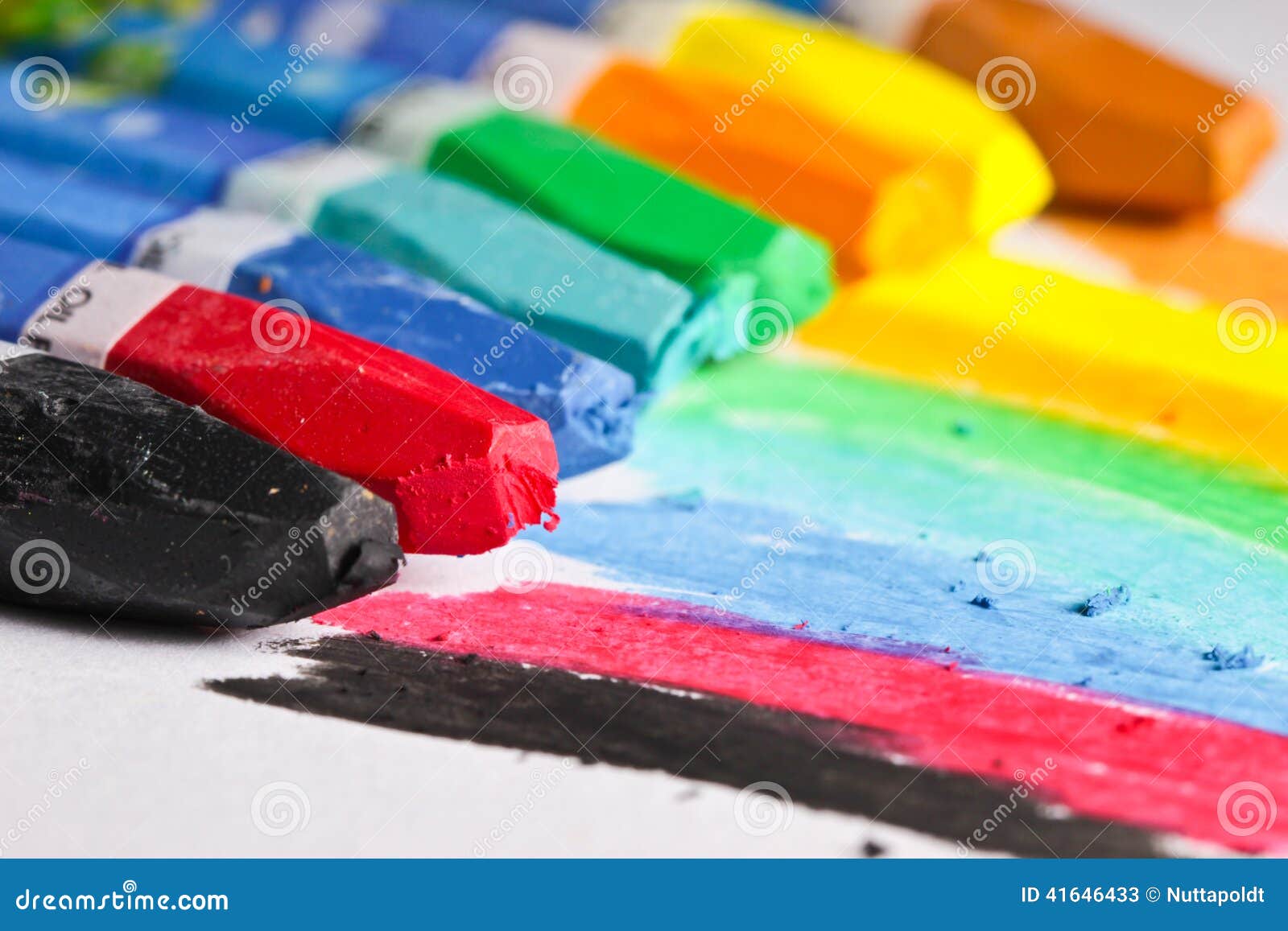 Oil Pastel Crayons stock image. Image of preschool, horizontal - 41646433
