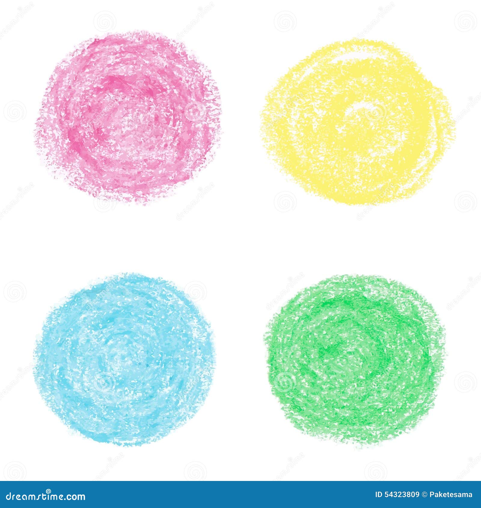 Oil Pastel Round Design Elements Stock Vector - Illustration of ...