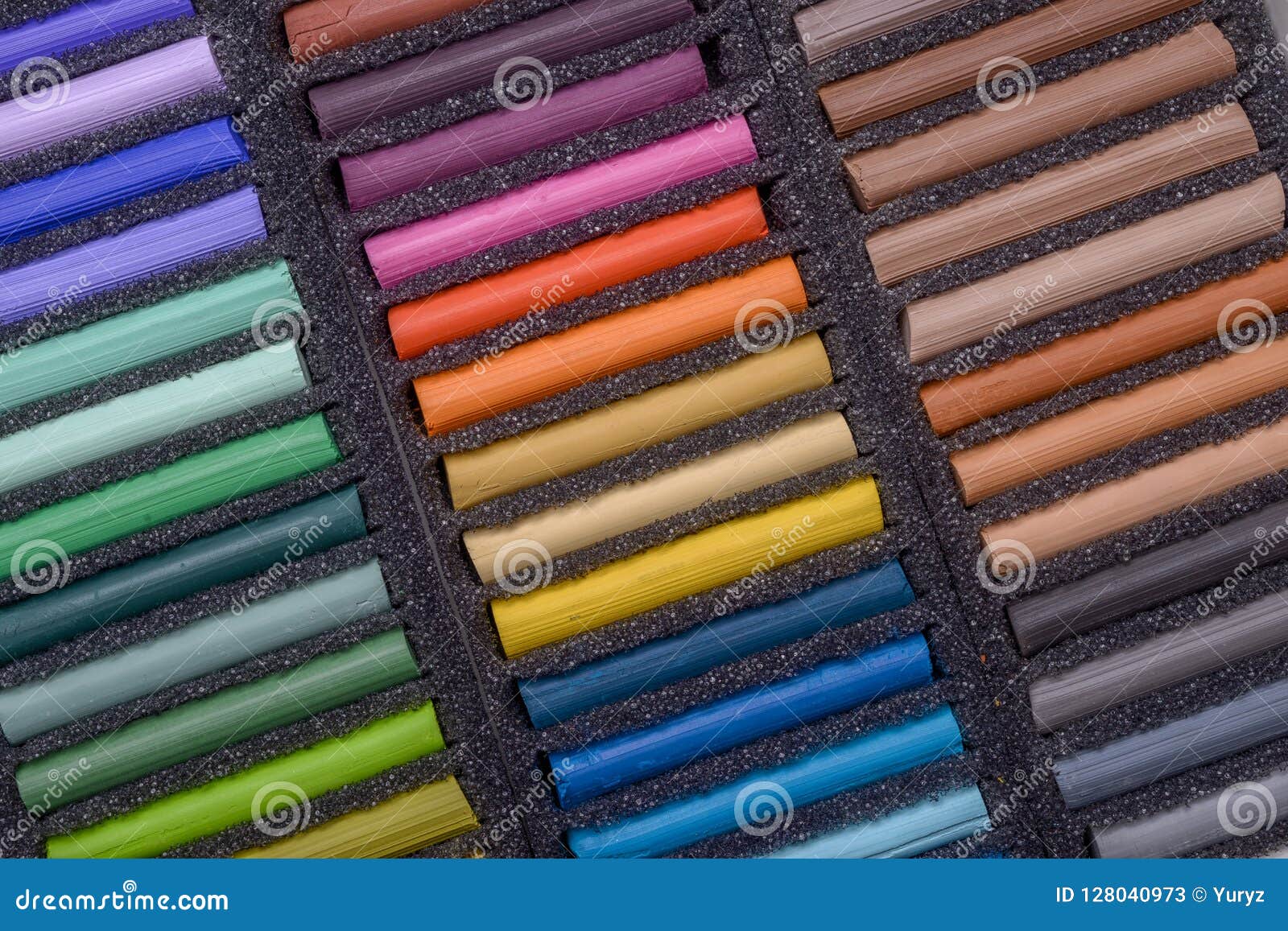 Oil pastels palette stock image. Image of inside, tone - 128040973