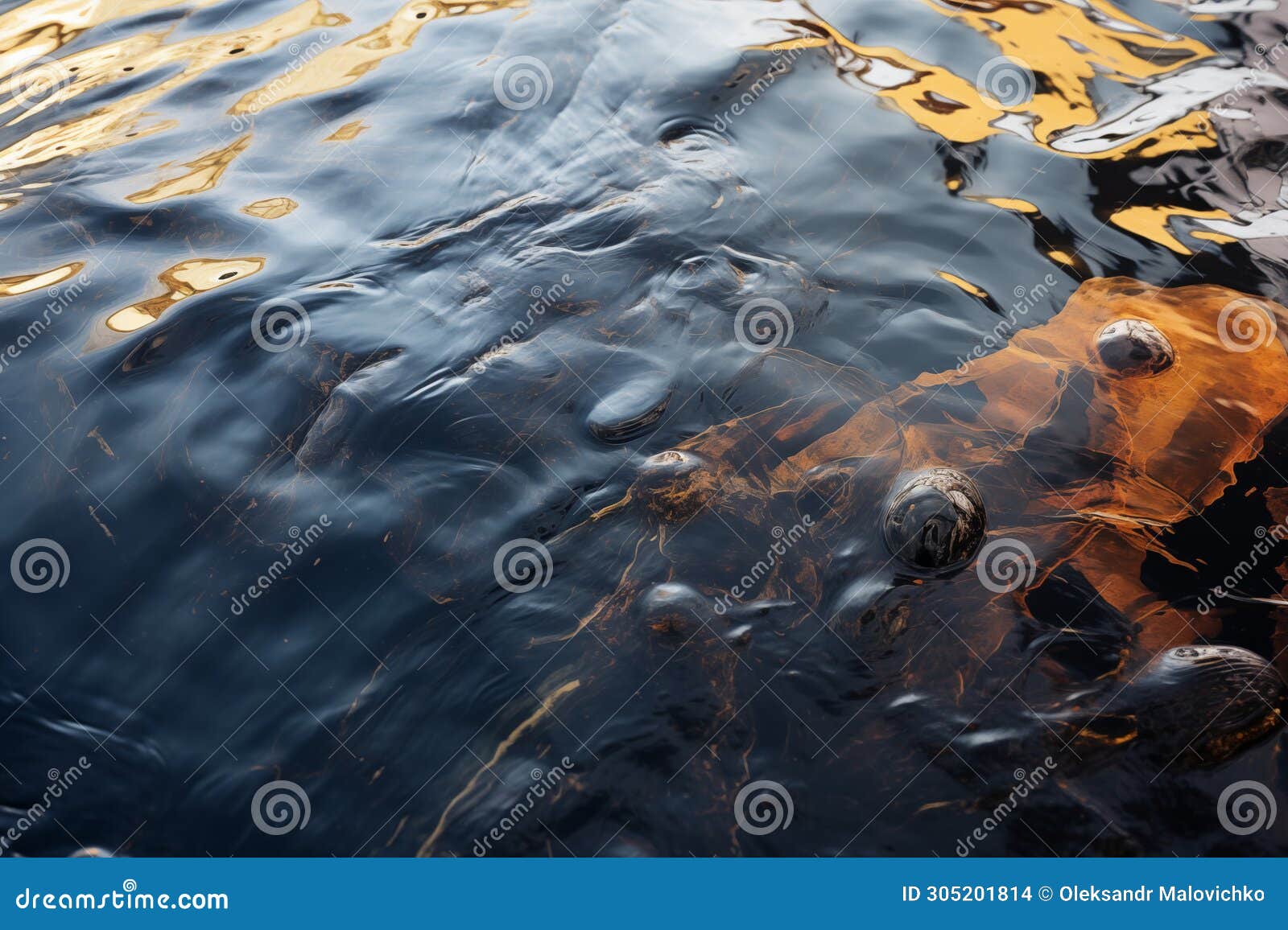 Oil Patterns on Ocean Surface Stock Photo - Image of pattern, pollution ...
