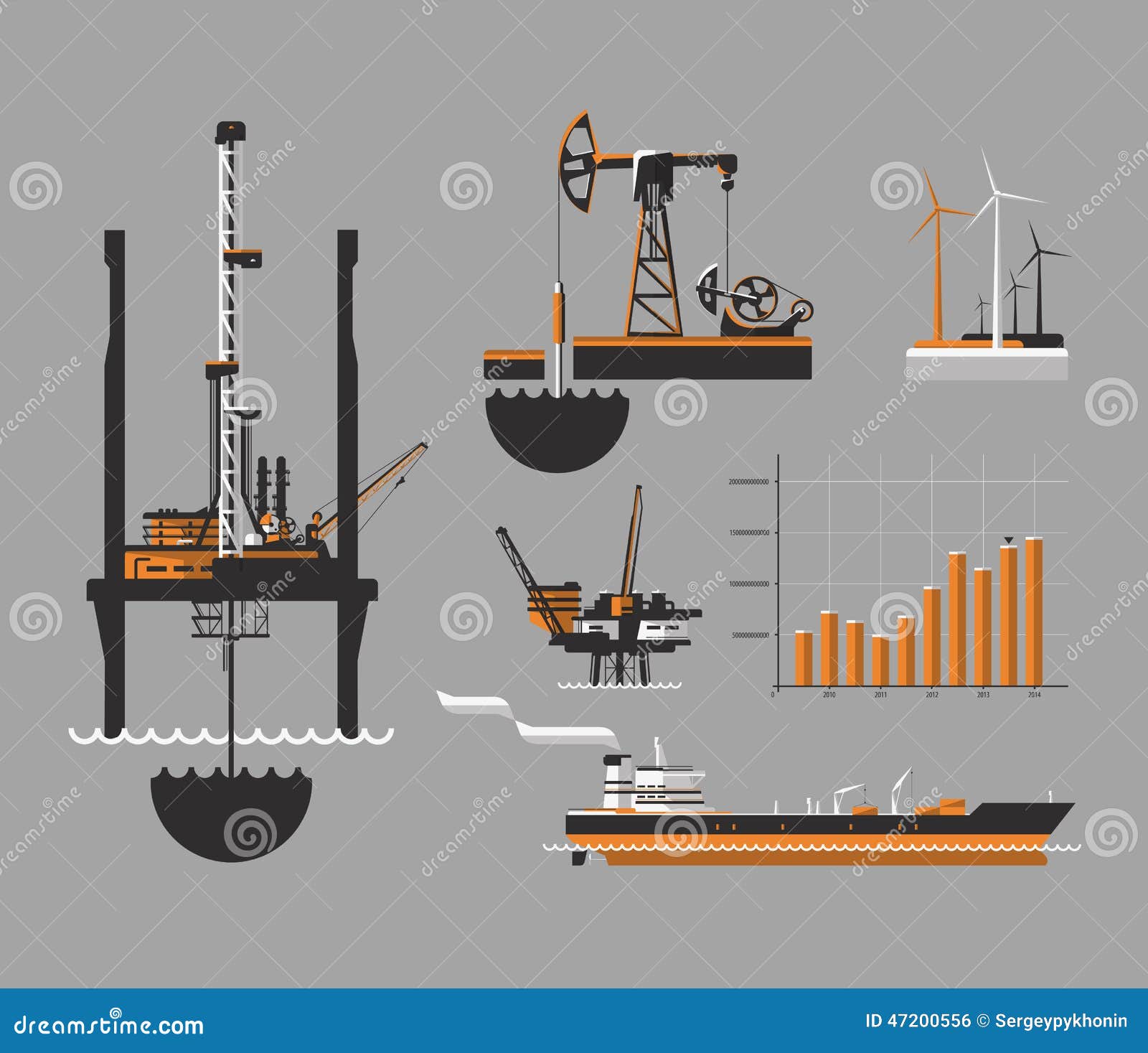 Oil and petroleum icon set stock vector. Illustration of pipe - 47200556