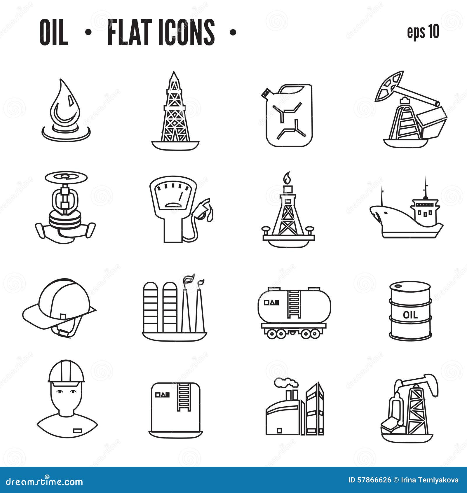 Oil and Petroleum Icon Set, Flat Isolated Vector Illustration Stock ...