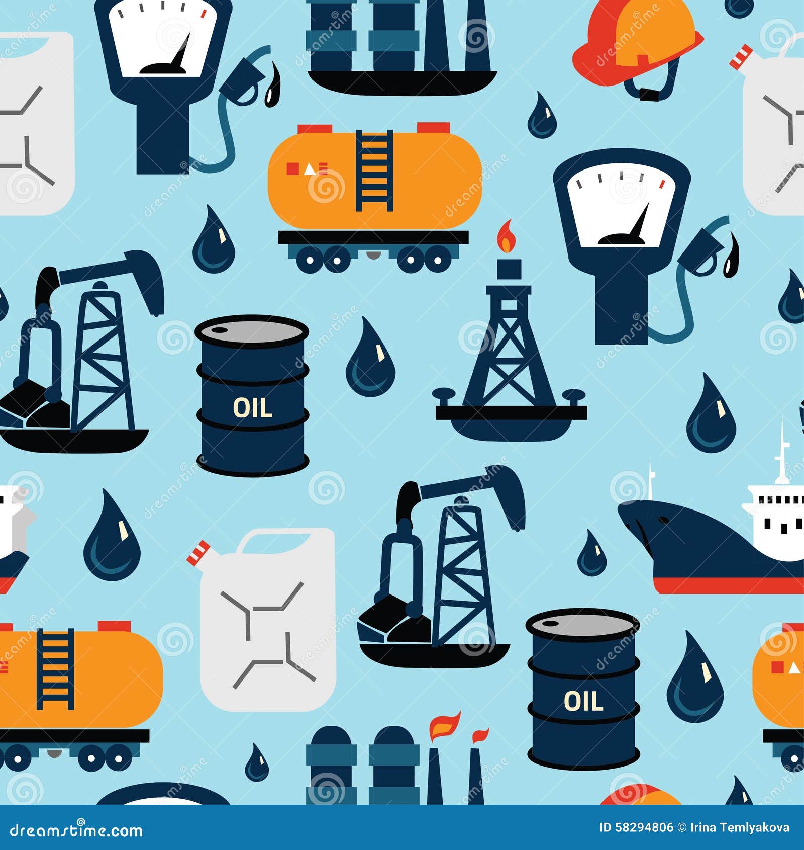 Oil and Petroleum Icon Set, Flat Vector Illustration Stock Vector ...